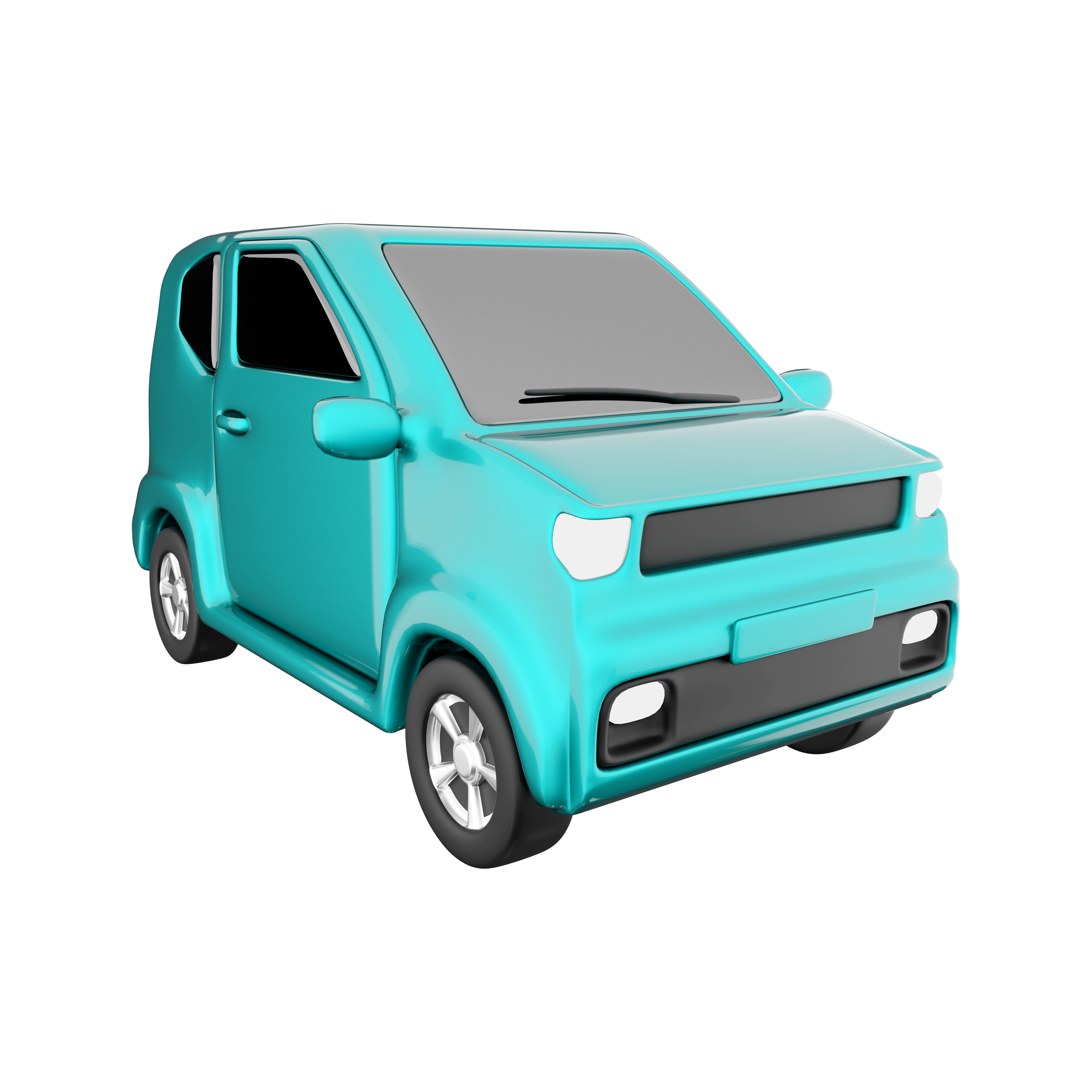 3d turquoise electric car icon 3D model | CGTrader