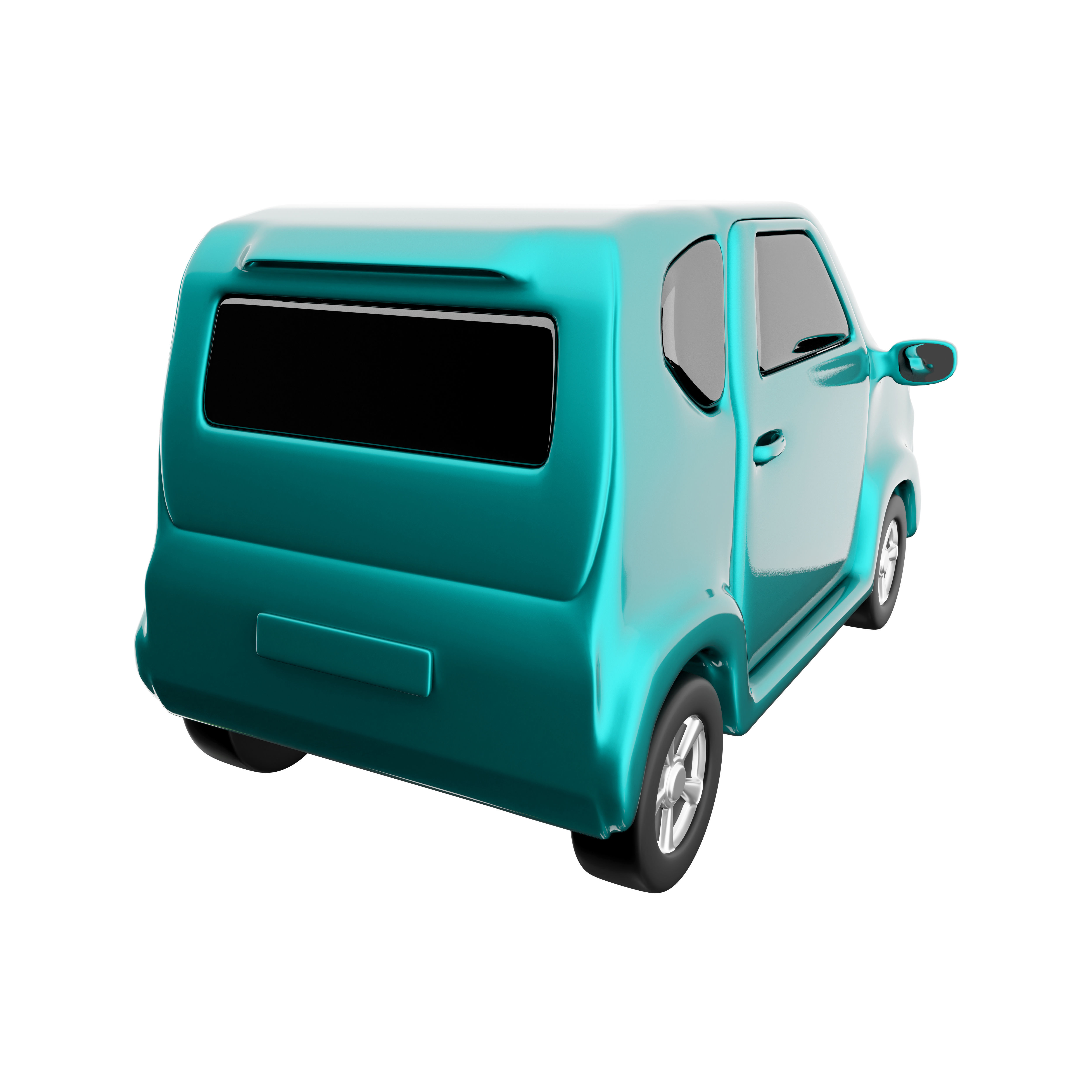 3d turquoise electric car icon 3D model | CGTrader