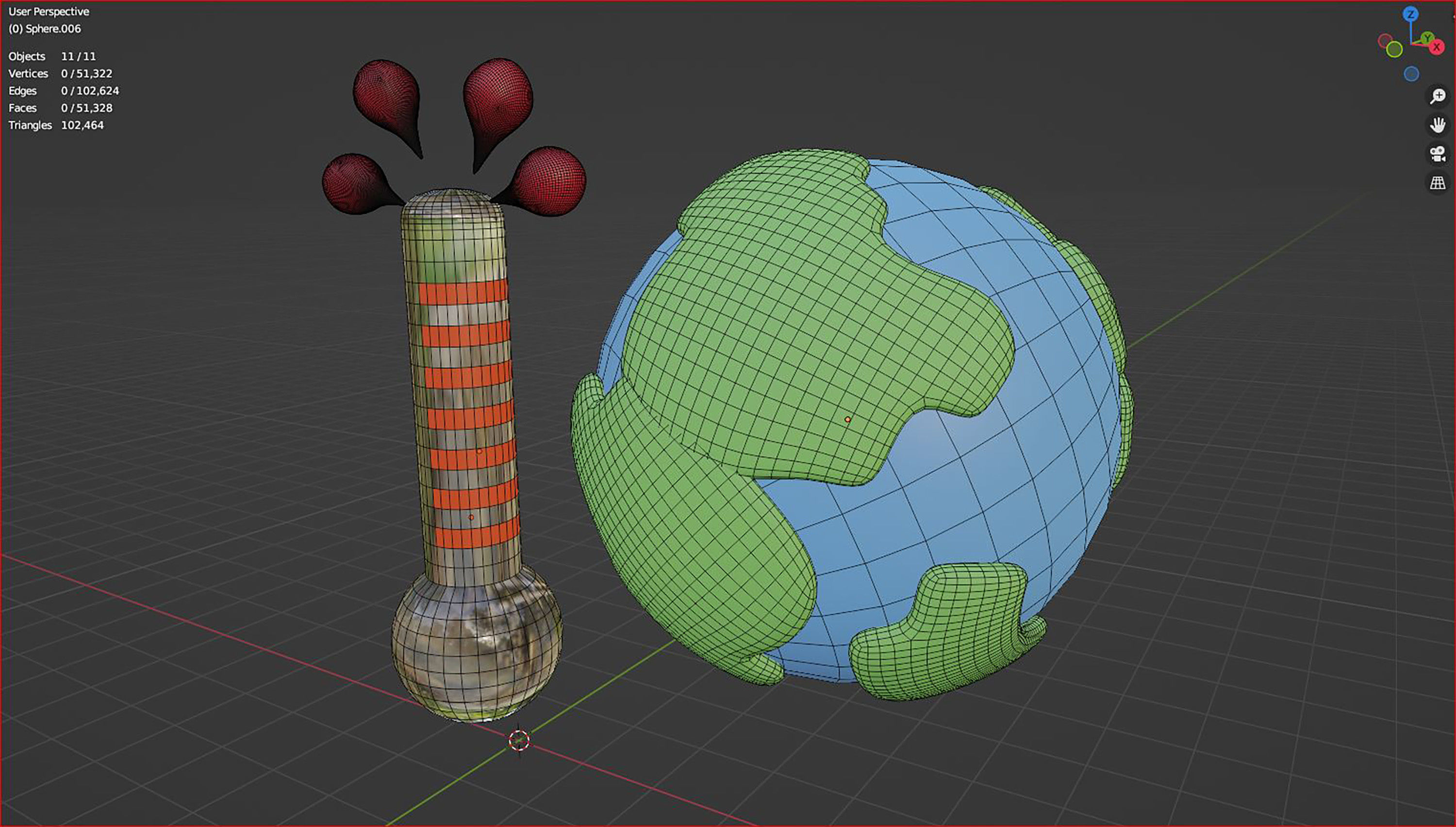 3d Planet Earth with thermometer icon 3D model | CGTrader