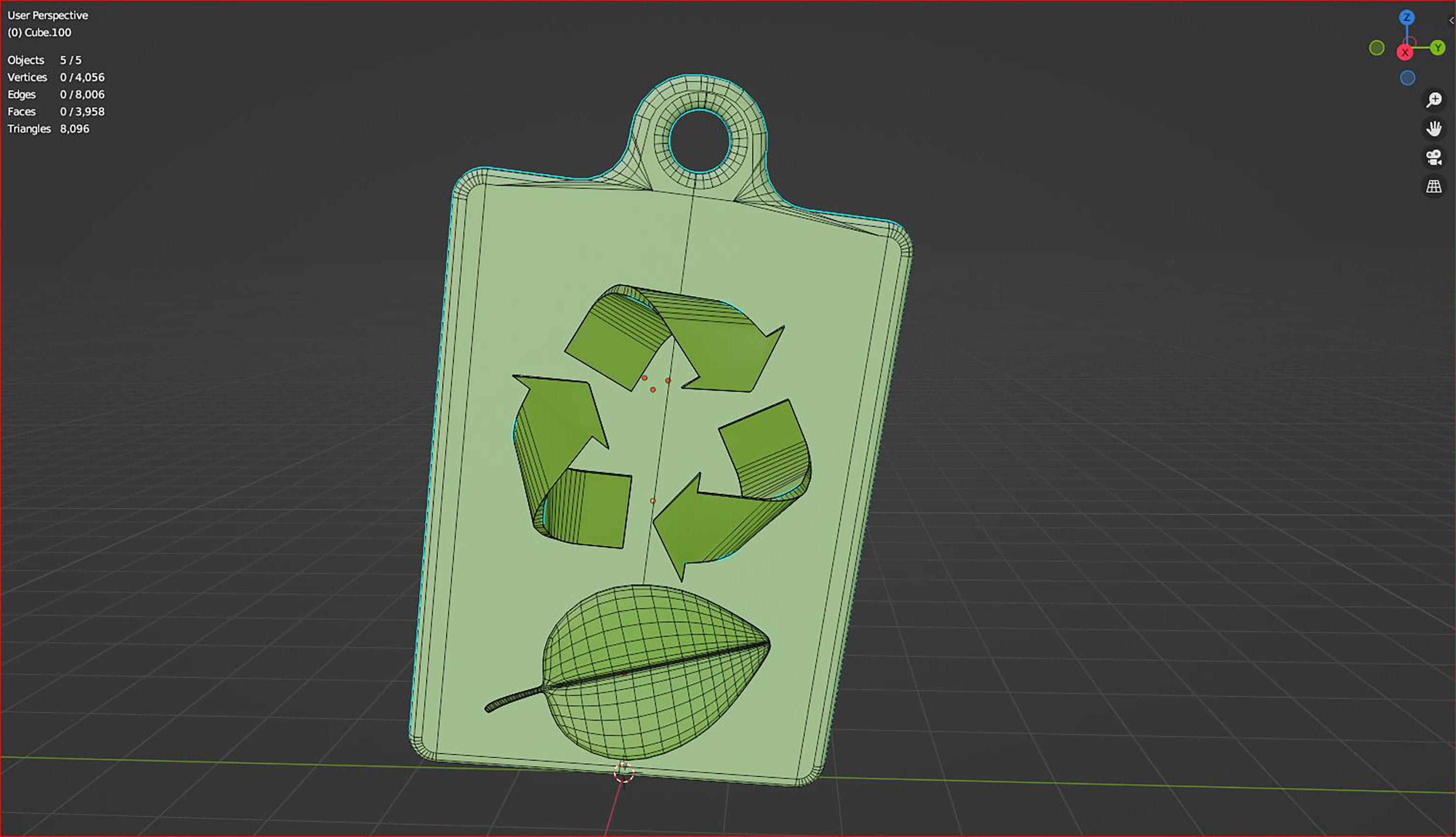 3D Eco-friendly notebook with recycling symbol icon 3D model | CGTrader
