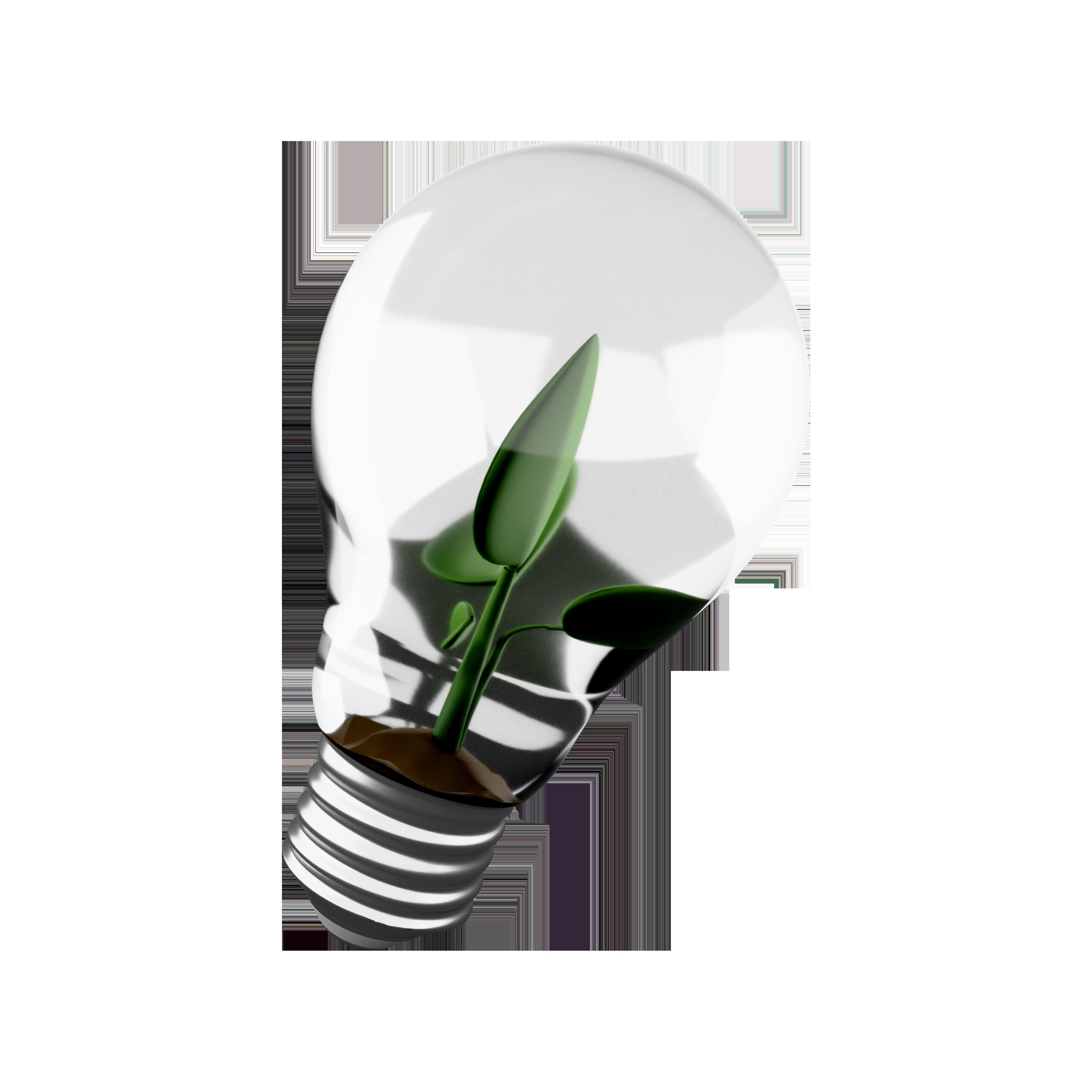 3d tree Growing in an Energy Efficient Light Bulb icon 3D model | CGTrader