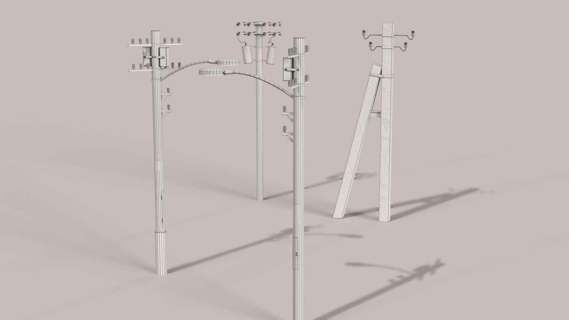 3D model Utility poles collection VR / AR / low-poly | CGTrader