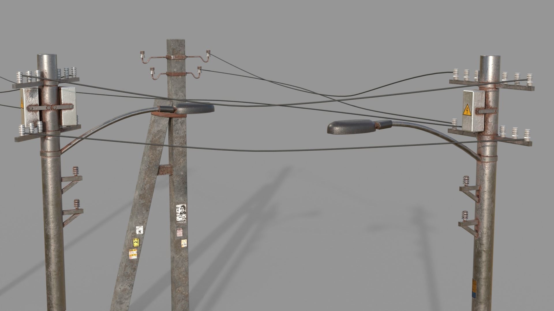 3D model Utility poles collection VR / AR / low-poly | CGTrader