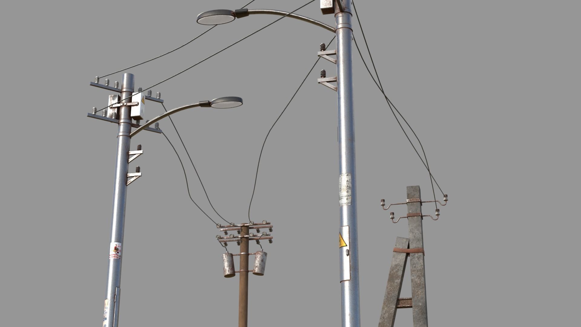 3D model Utility poles collection VR / AR / low-poly | CGTrader