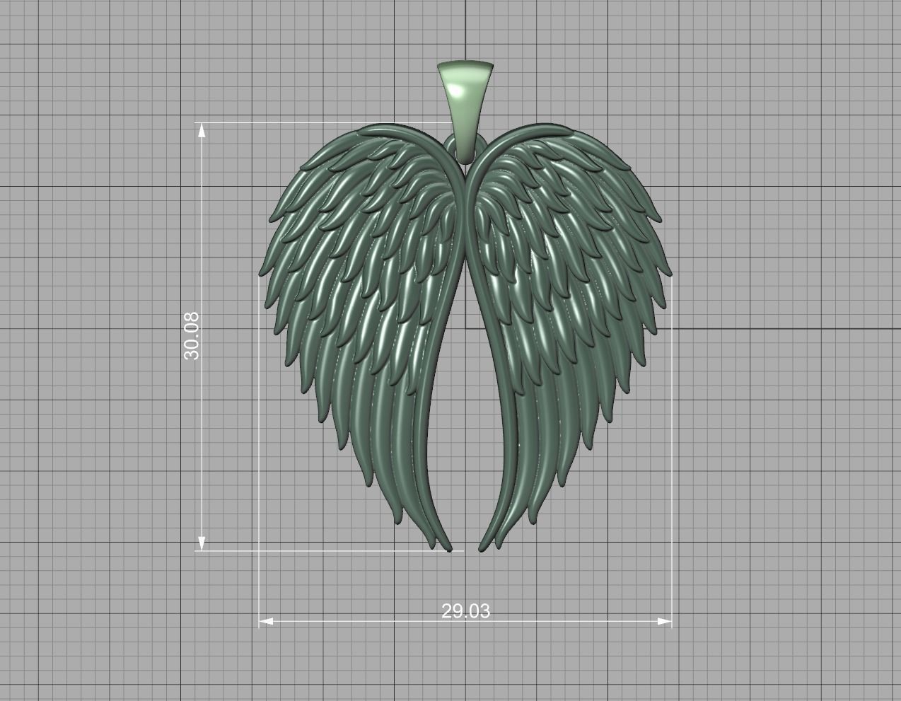 Angel Wings Printable Necklace 3dmodel 30mm length 3D model 3D ...