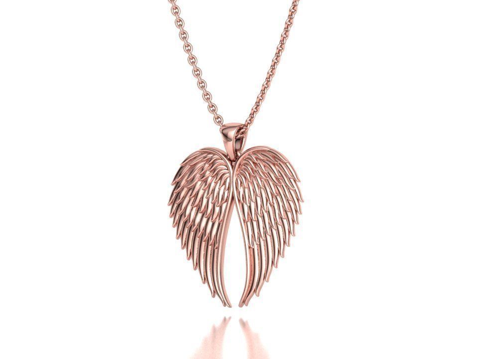 Angel Wings Printable Necklace 3dmodel 30mm length 3D model 3D ...