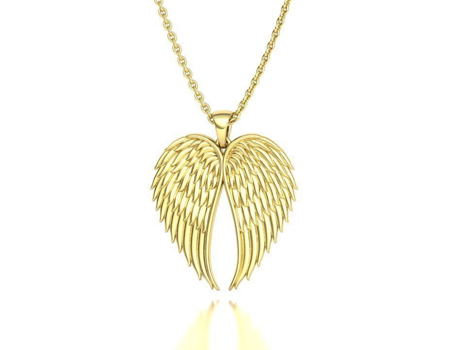 Angel Wings Printable Necklace 3dmodel 30mm length 3D model 3D ...