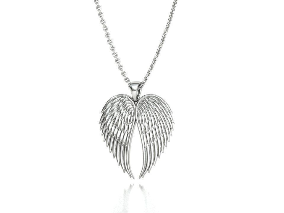 Angel Wings Printable Necklace 3dmodel 30mm length 3D model 3D ...