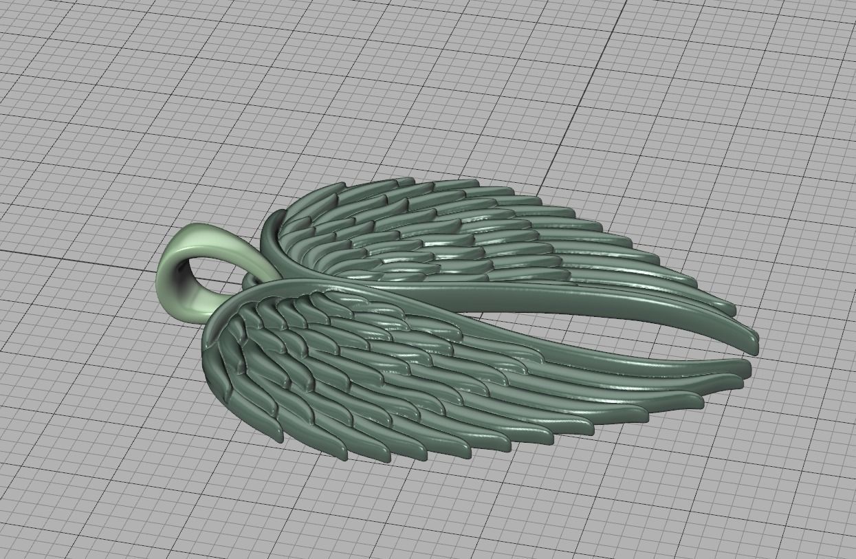 Angel Wings Printable Necklace 3dmodel 30mm length 3D model 3D ...