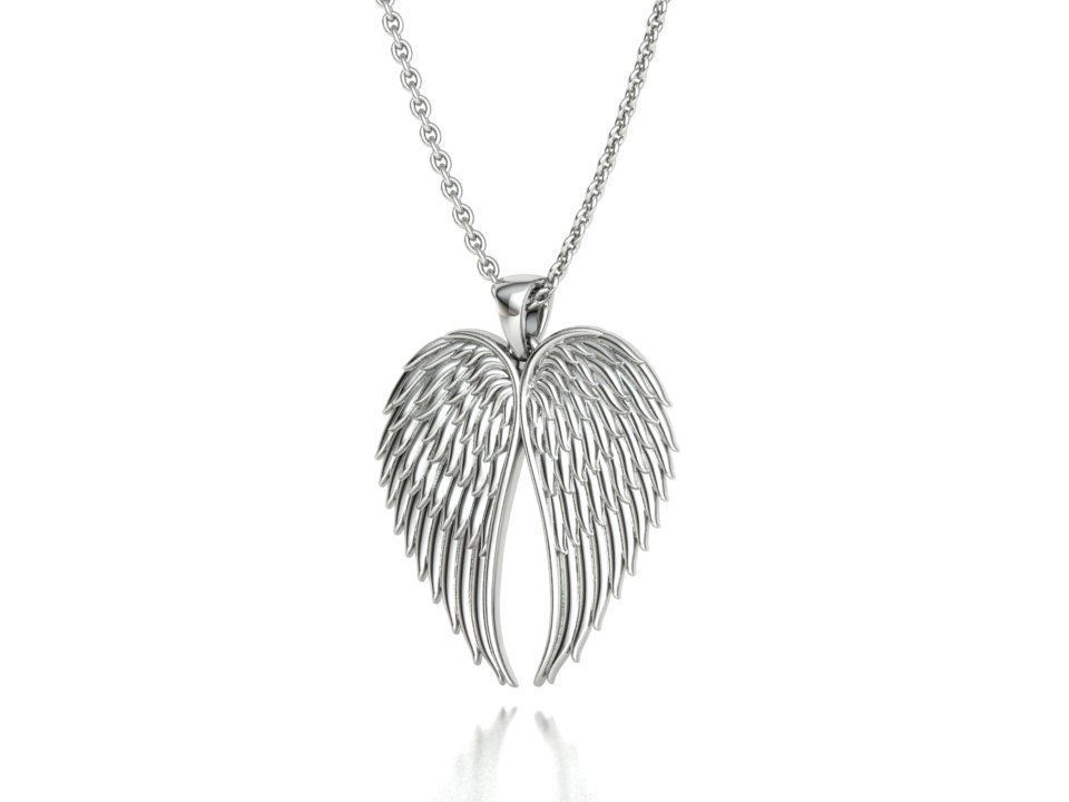 Angel Wings Printable Necklace 3dmodel 30mm length 3D model 3D ...