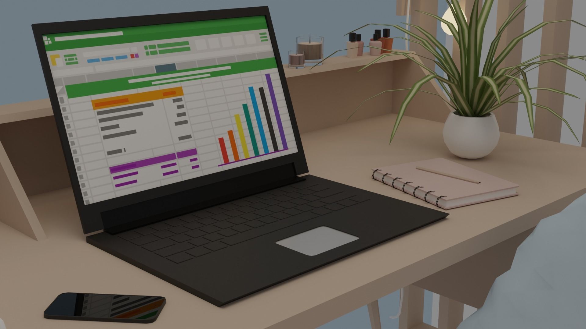3D model Workspace VR / AR / low-poly | CGTrader