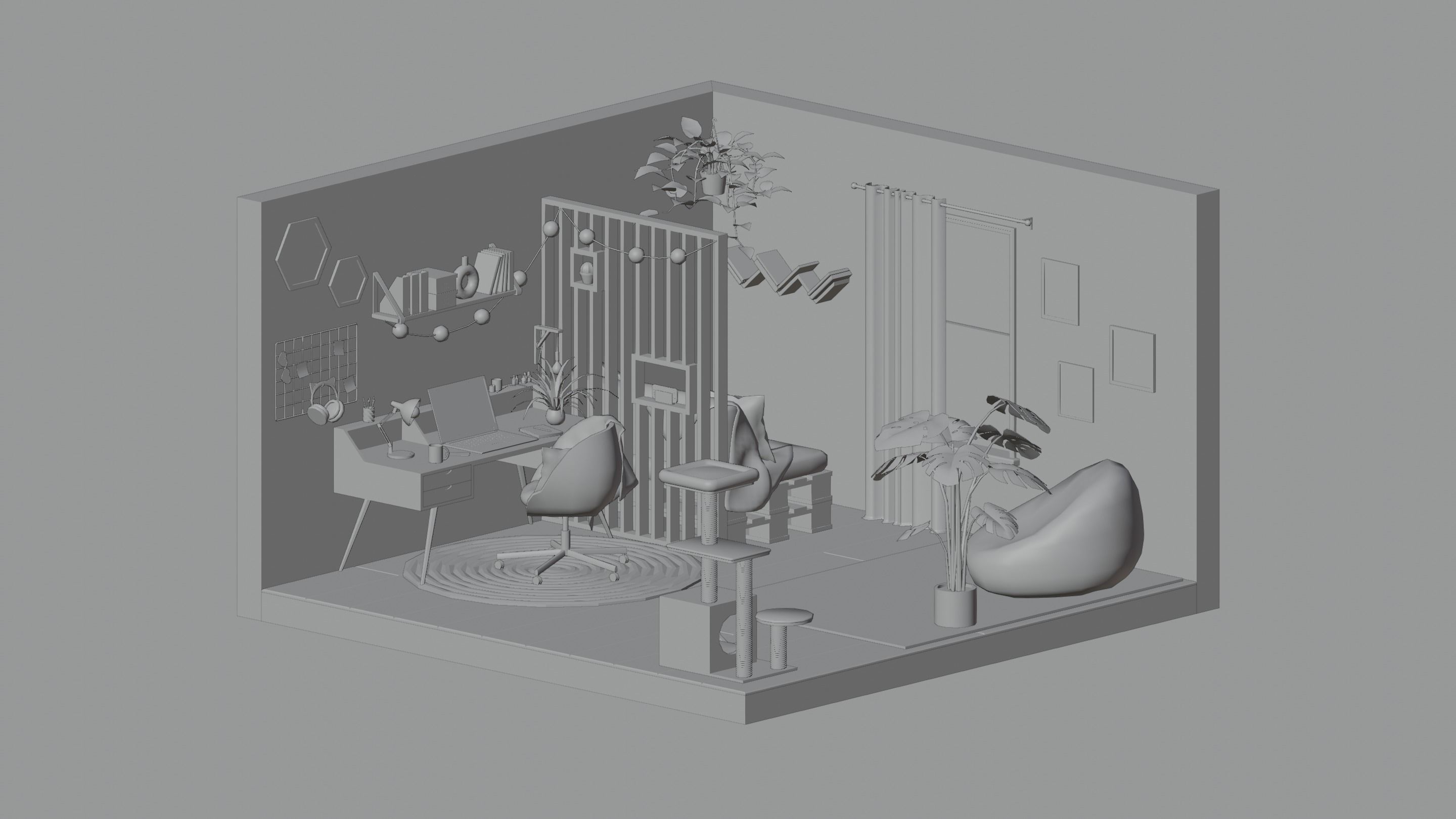 3D model Workspace VR / AR / low-poly | CGTrader