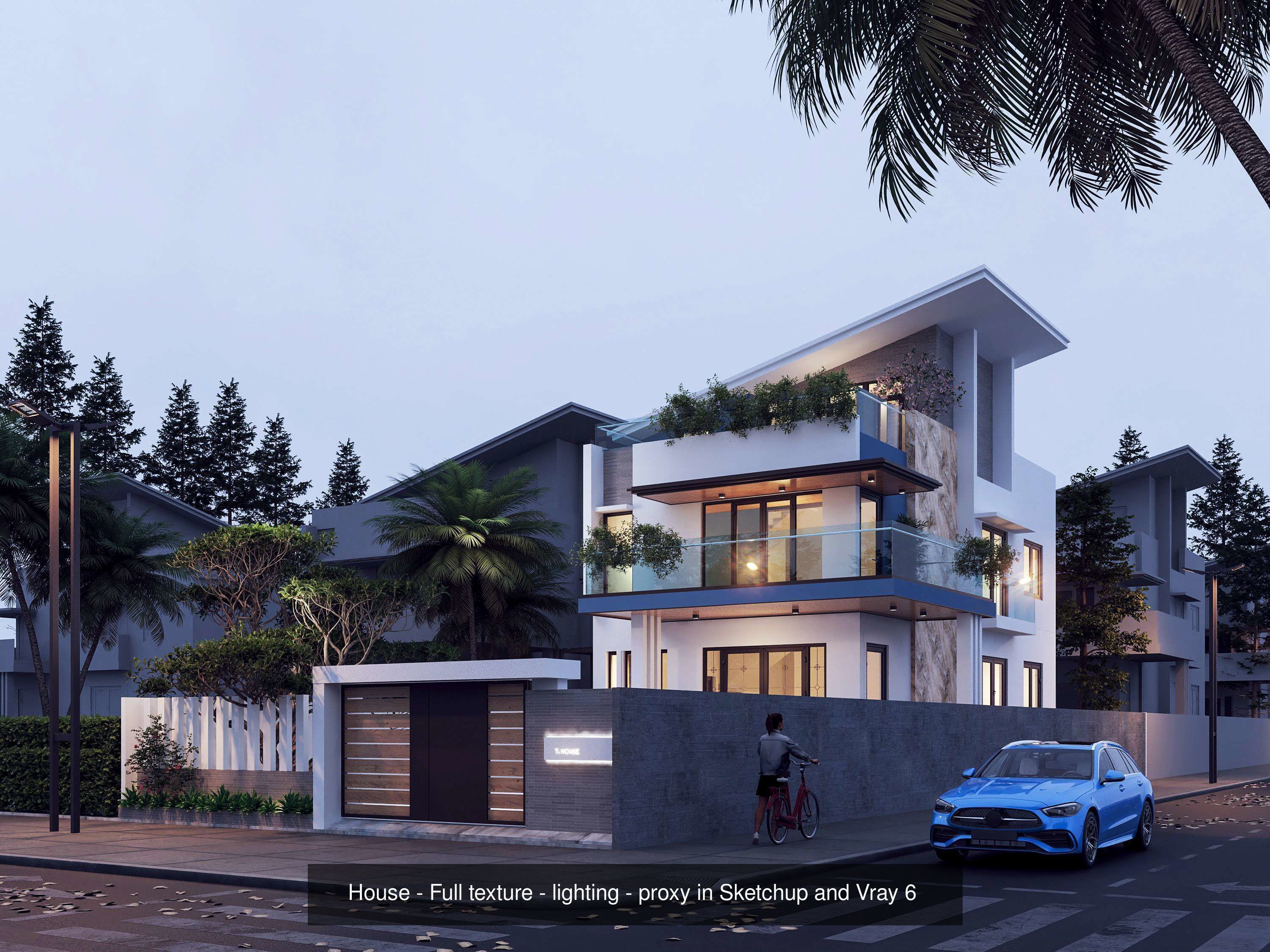 Night render house collection | CGTrader