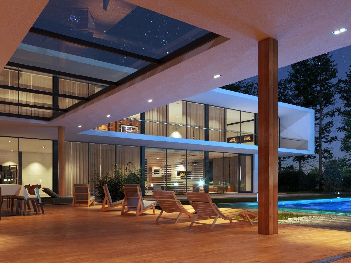 Night render house collection | CGTrader