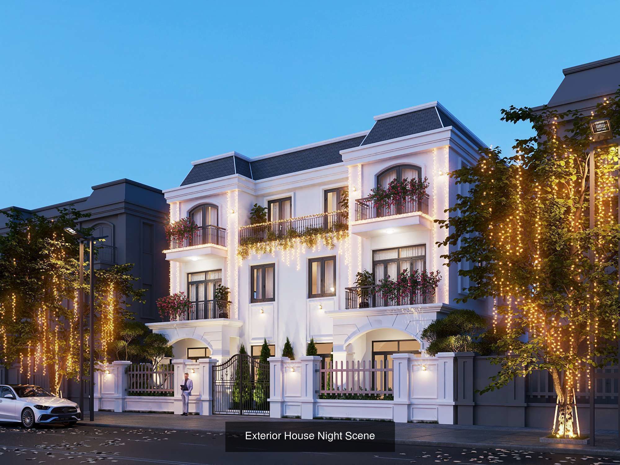 Night render house collection | CGTrader