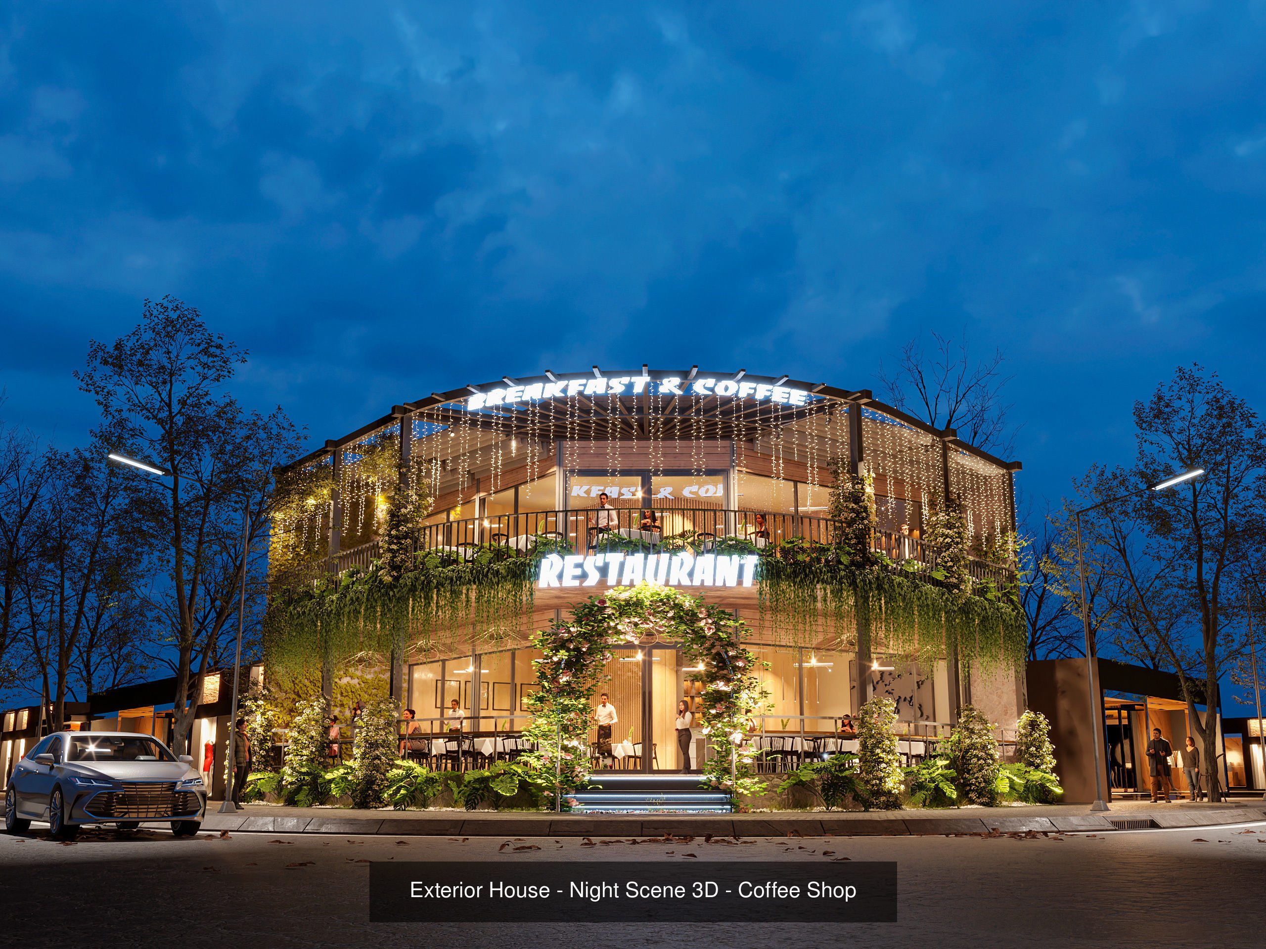 Night render house collection | CGTrader