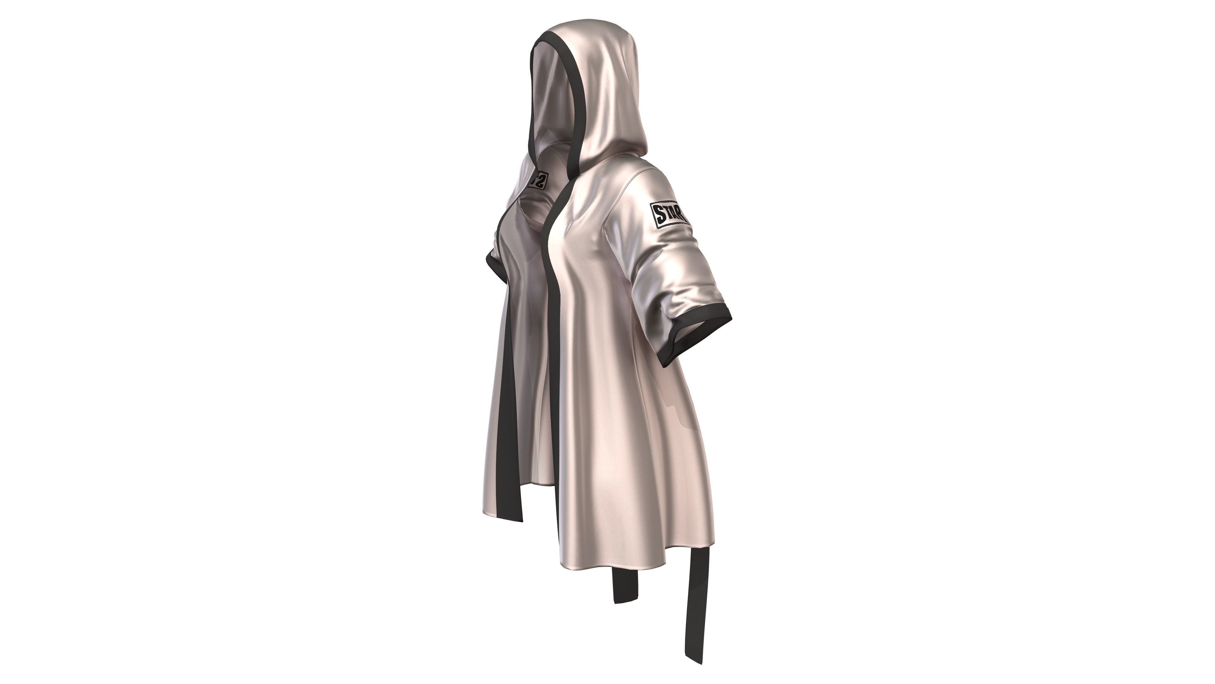 3D model Female Hooded Boxing Robe VR / AR / low-poly | CGTrader