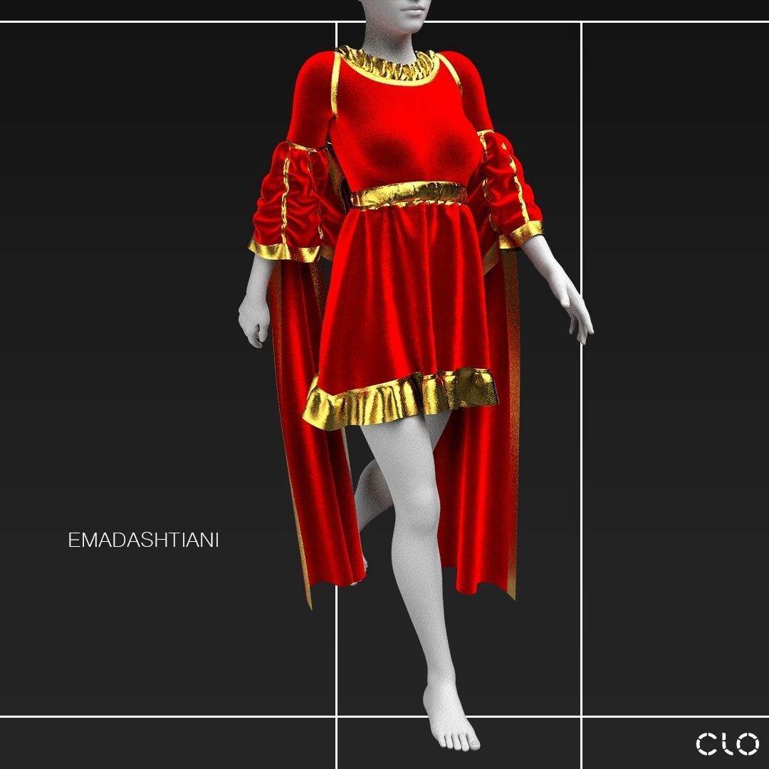 THE QUEEN Wedding Dress N4 48 CLO3D ZPRJ FBX OBJ MTL 3D model | CGTrader