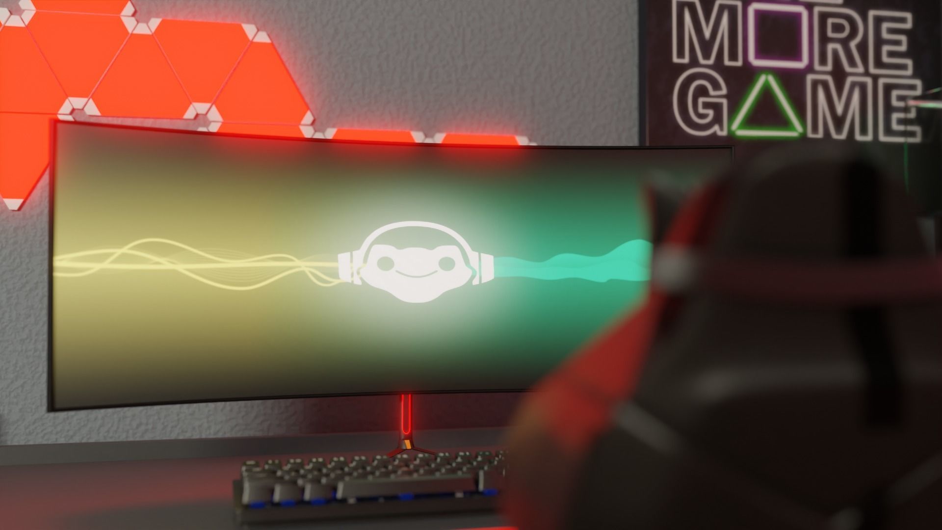 Gaming Room Realistic Render 3D model animated rigged | CGTrader