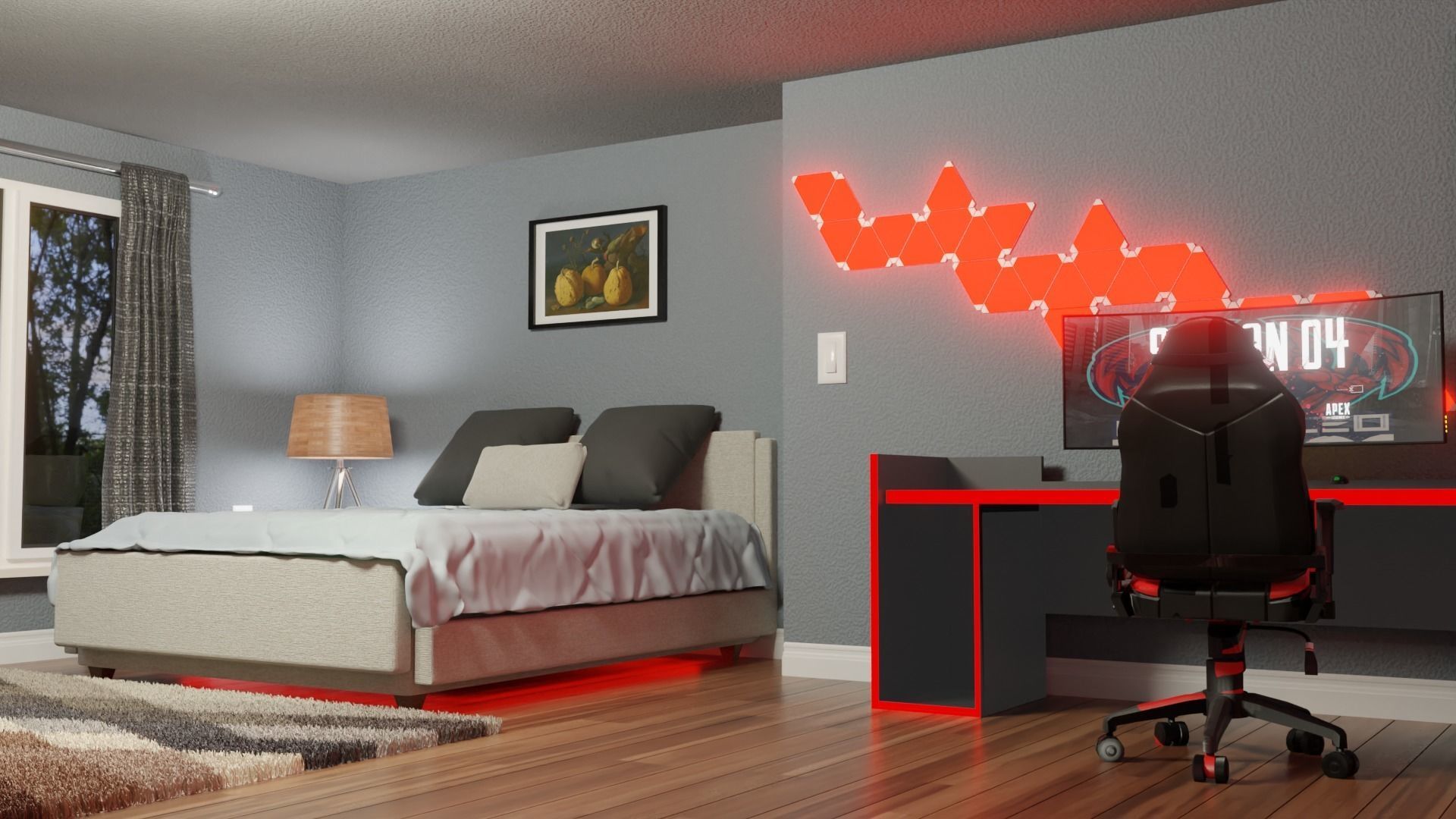 Gaming Room Realistic Render 3D model animated rigged | CGTrader