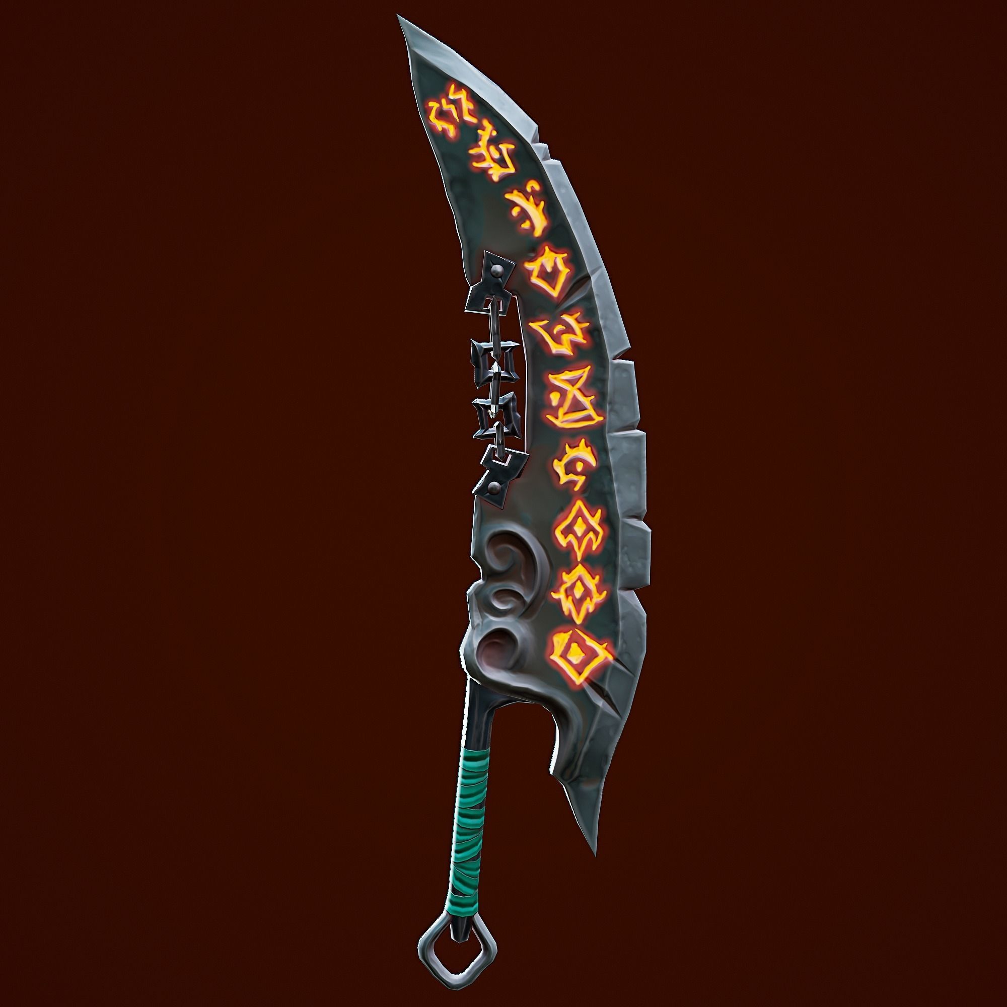 3D model Stylize Sword With Chain VR / AR / low-poly | CGTrader