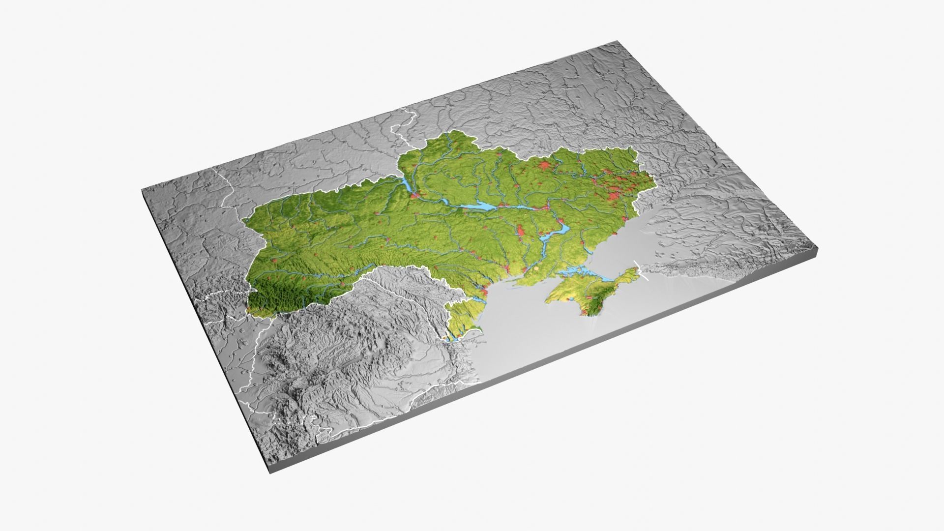 Ukraine High resolution 3D relief maps 3D model | CGTrader