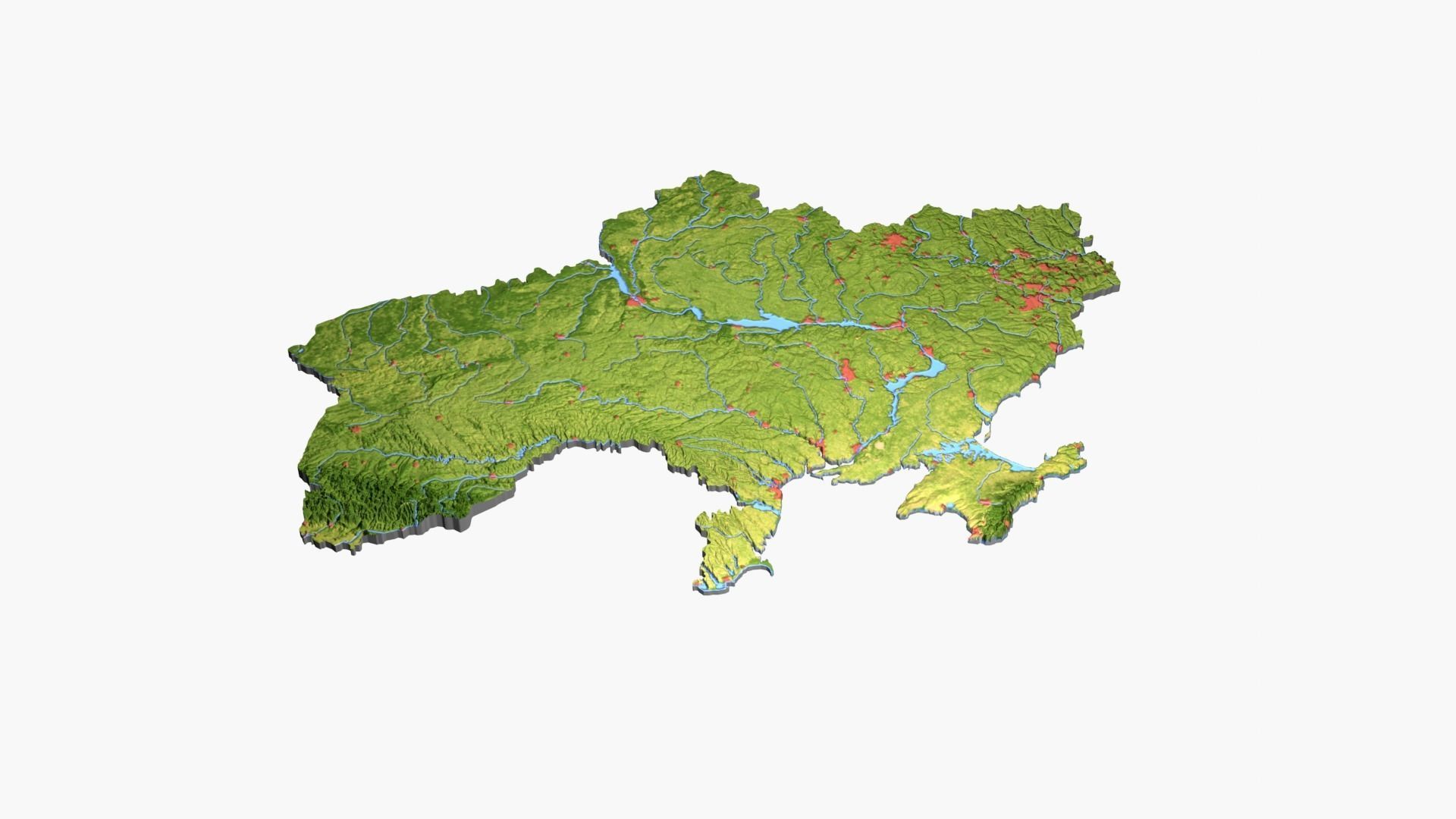 Ukraine High resolution 3D relief maps 3D model | CGTrader