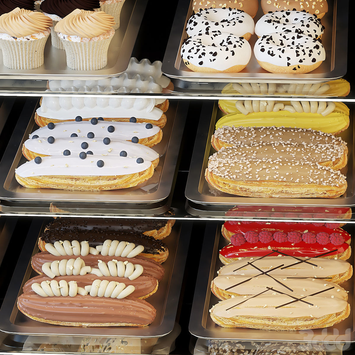 Showcase with confectionery 3D model | CGTrader