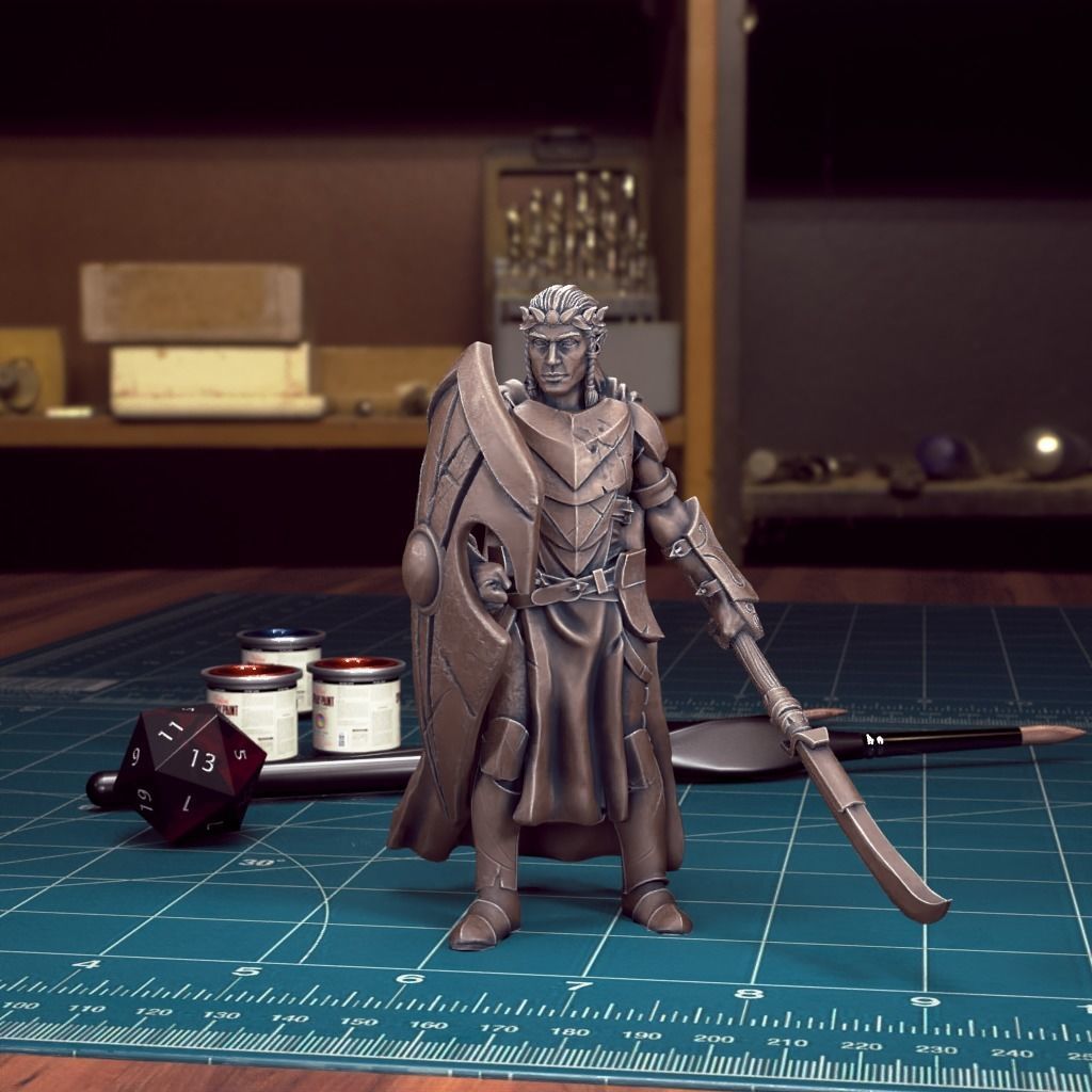DND Heroes - Male Elf Fighter - Pre-Supported 3D model 3D printable ...