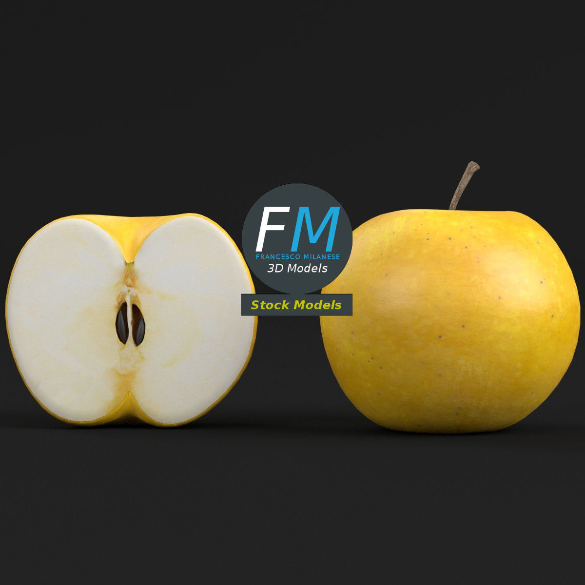Golden delicious apples 3D model | CGTrader