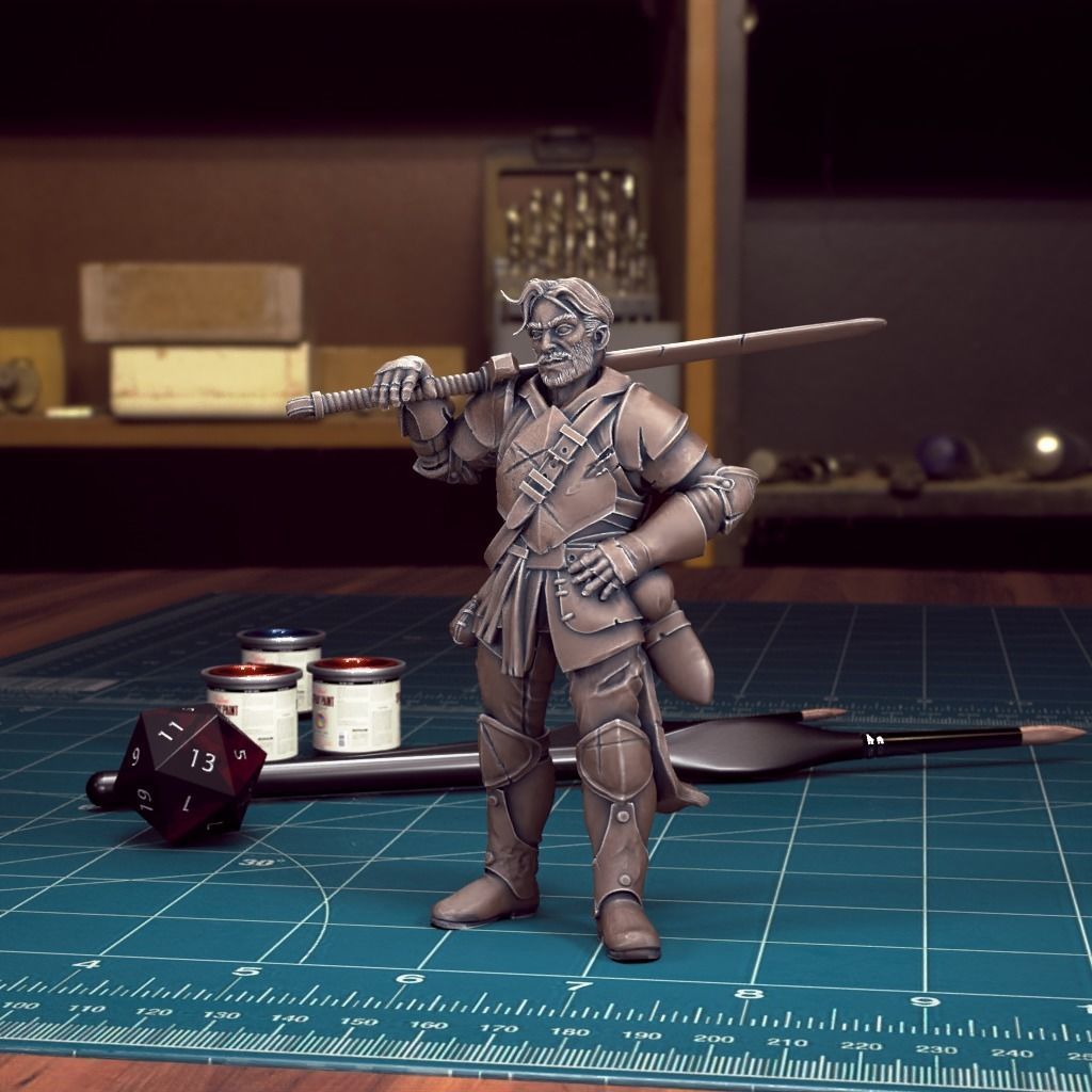DND Heroes - Human Fighters - Pre-Supported 3D model 3D printable ...