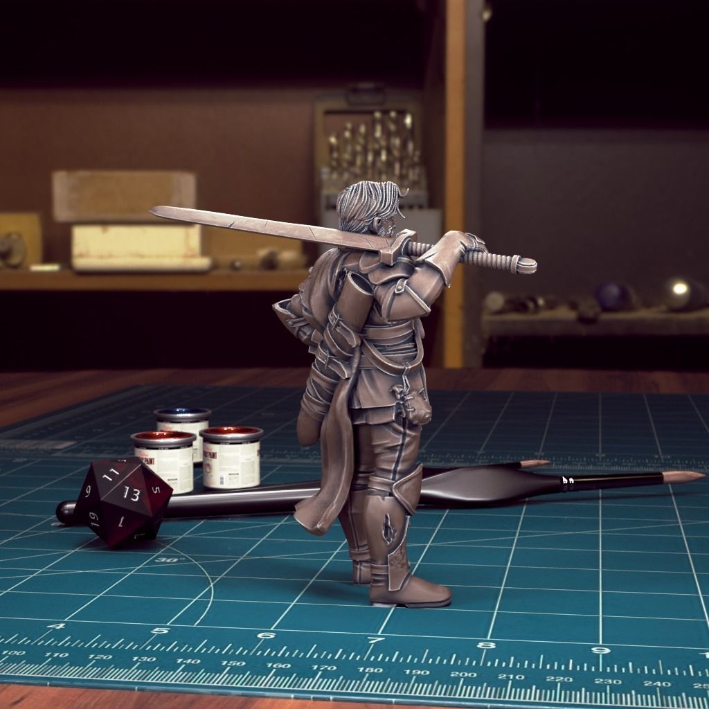 DND Heroes - Human Fighters - Pre-Supported 3D model 3D printable ...