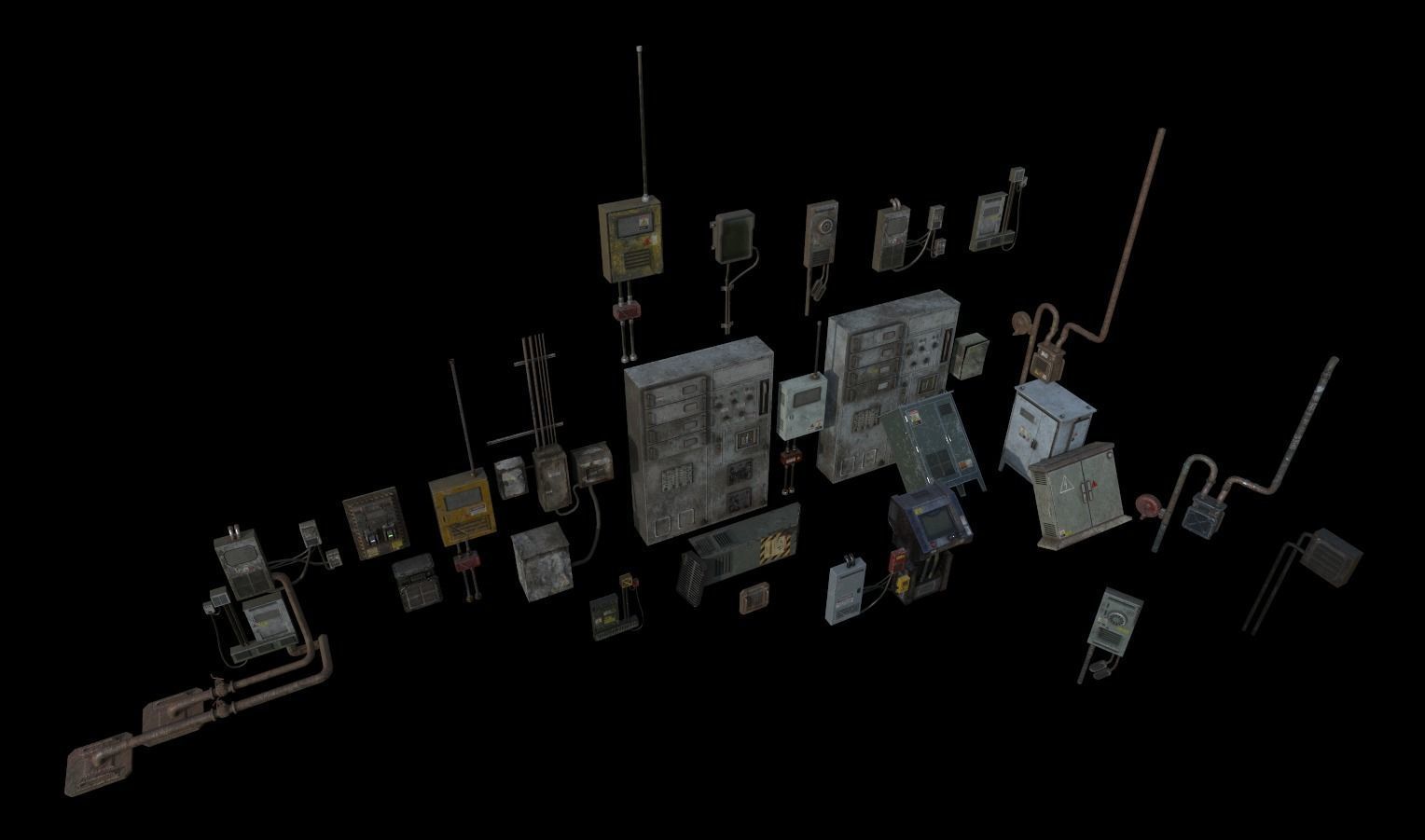 3D model Electrical Panels Prop Pack VR / AR / low-poly | CGTrader