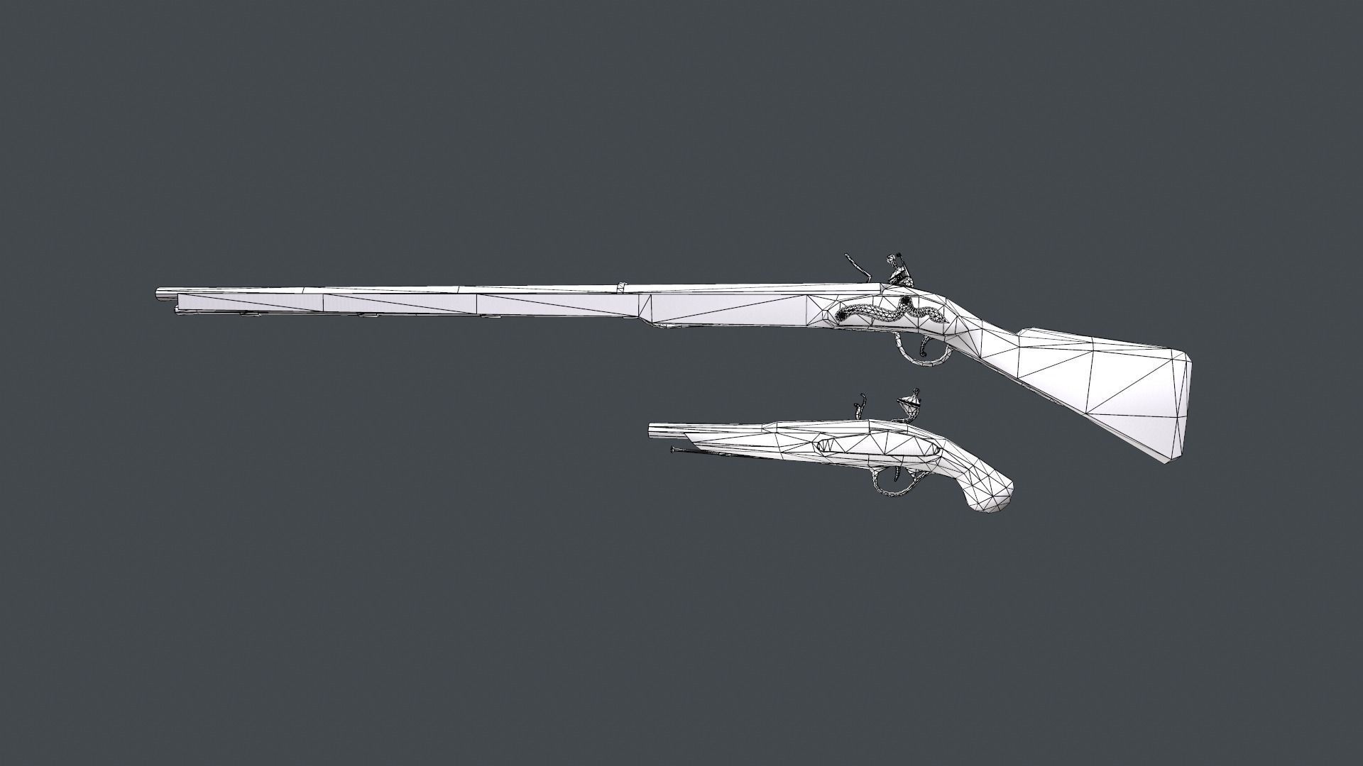 3D model Set flintlock weapon 3D model VR / AR / low-poly | CGTrader