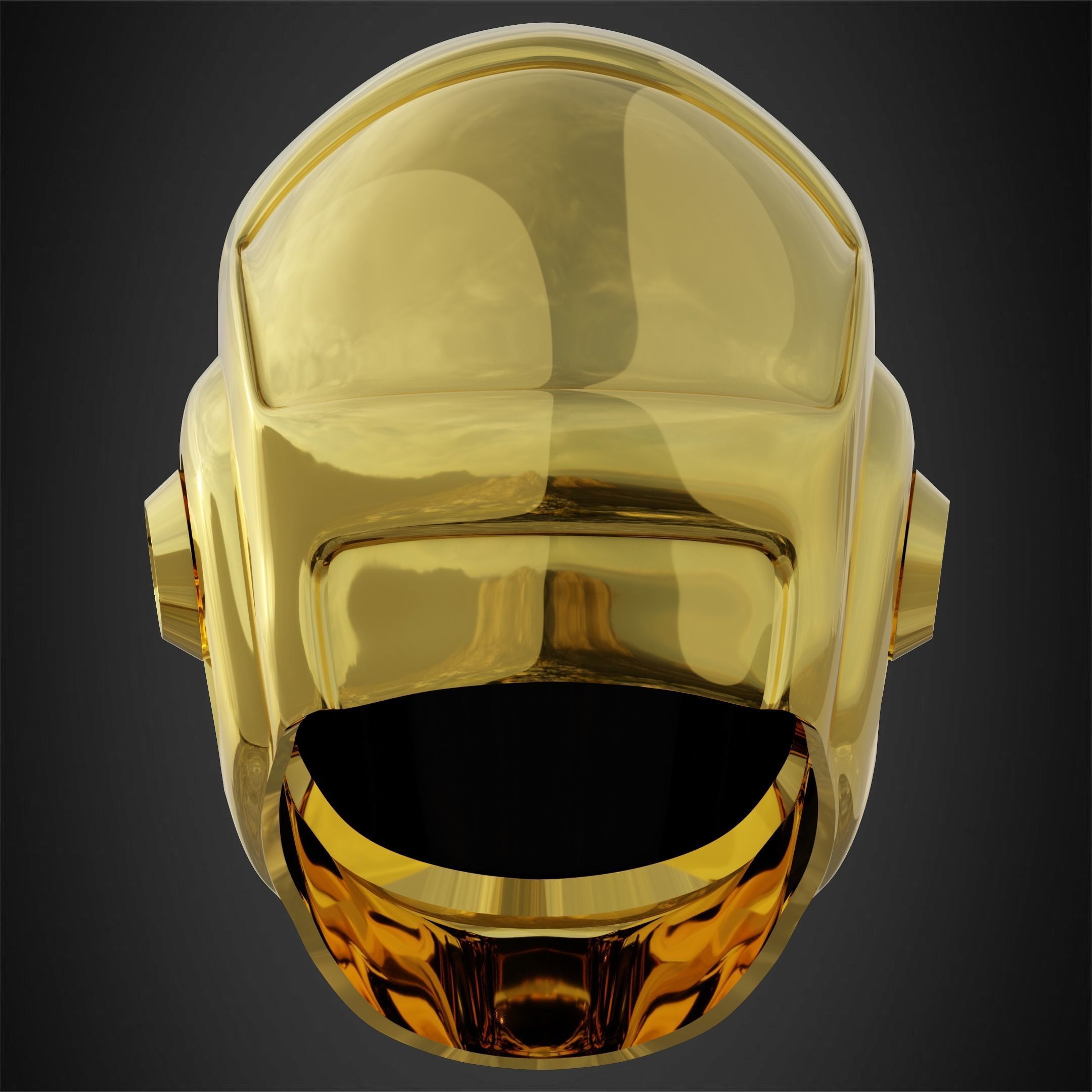 Daft Punk Guy-Manuel Gold Helmet 3D model 3D printable | CGTrader