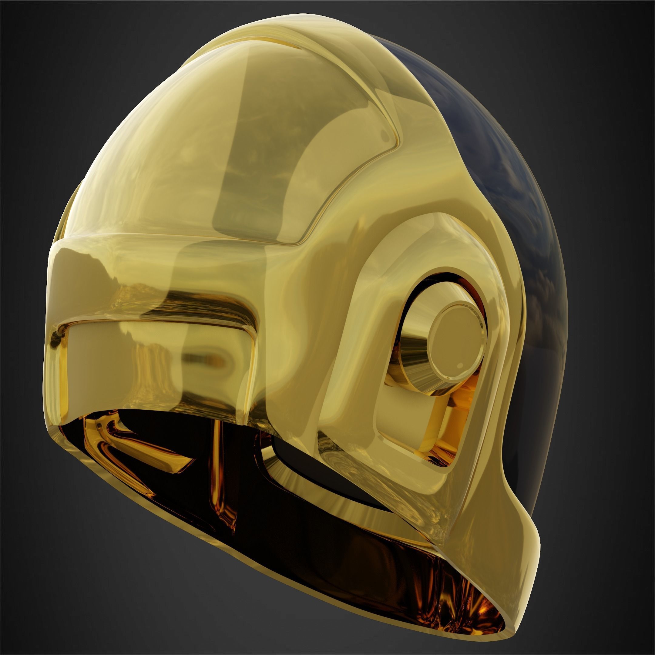 Daft Punk Guy-Manuel Gold Helmet 3D model 3D printable | CGTrader