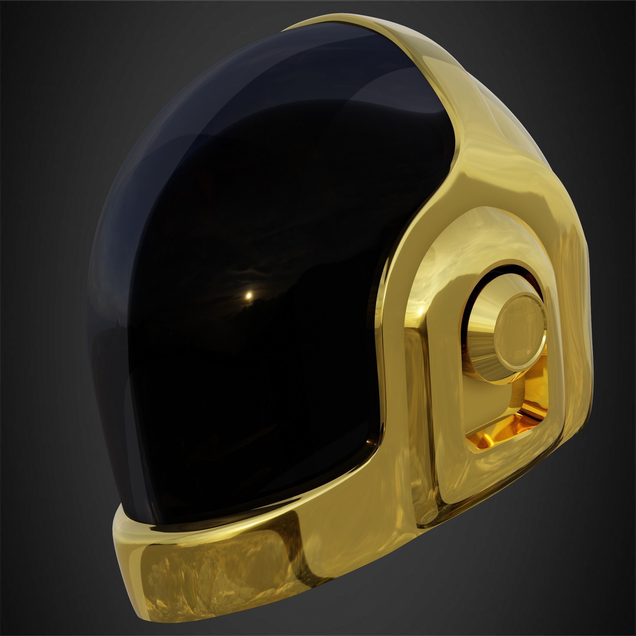 Daft Punk Guy-Manuel Gold Helmet 3D model 3D printable | CGTrader