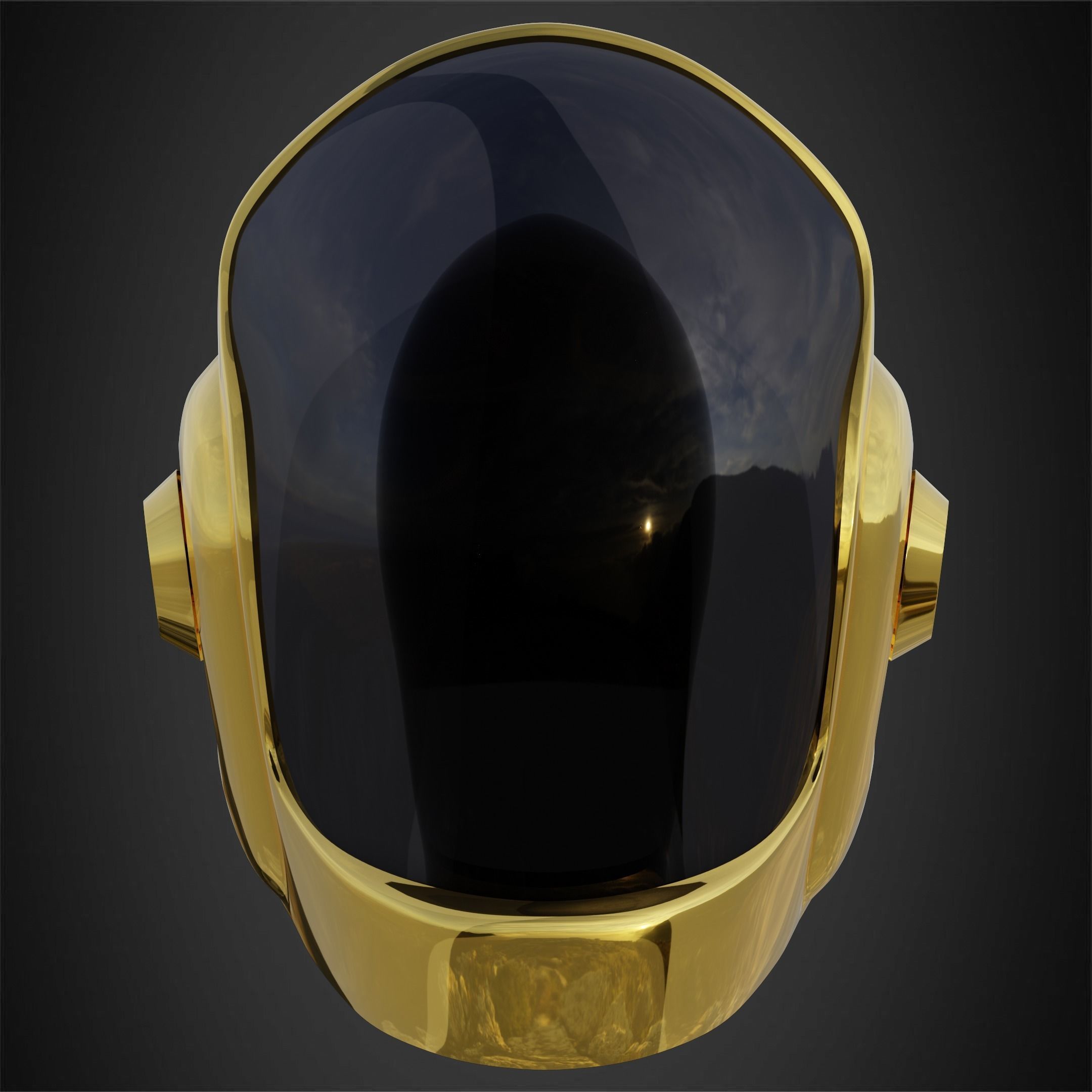 Daft Punk Guy-Manuel Gold Helmet 3D model 3D printable | CGTrader
