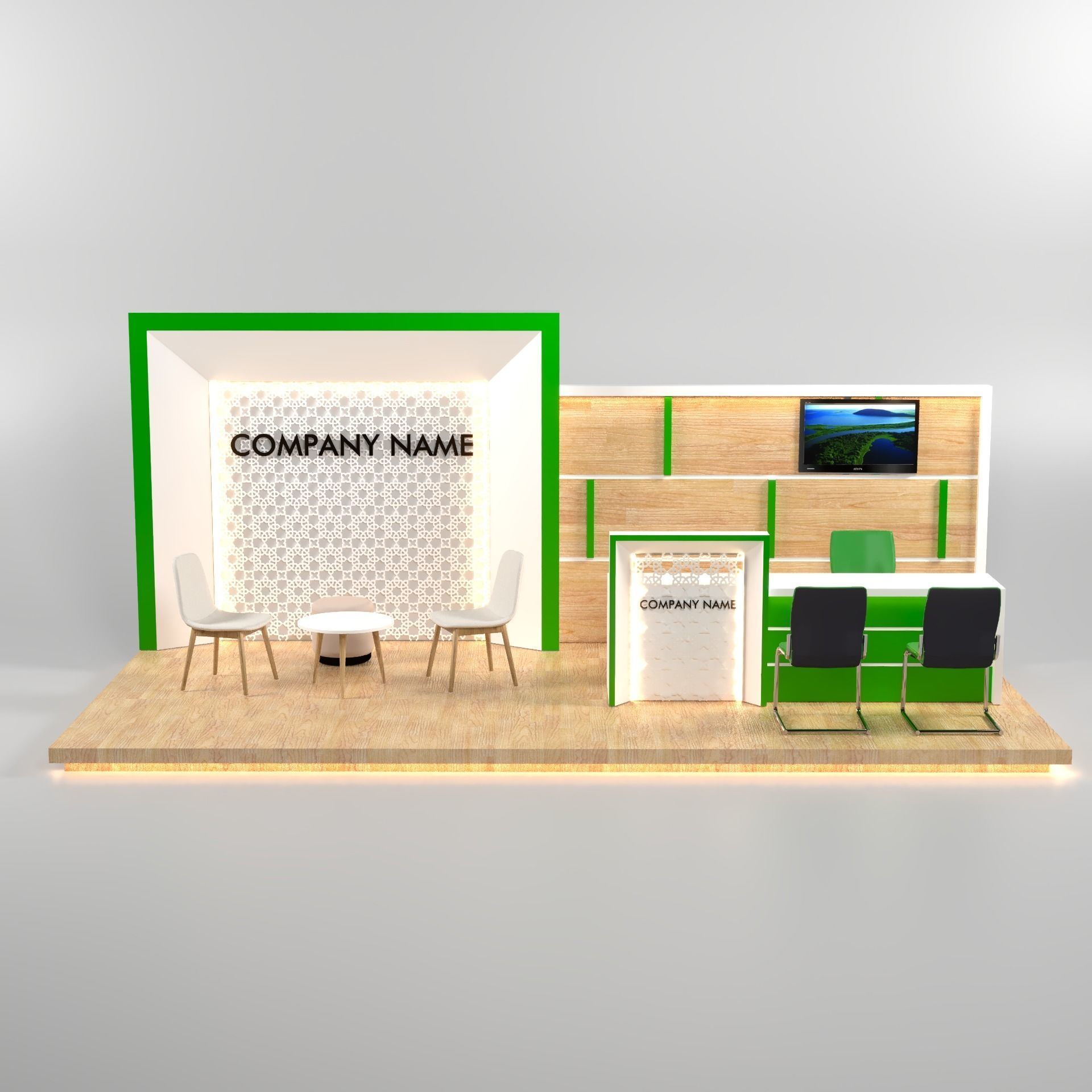 Small booth exhibiton 3m x 6m 3D model | CGTrader