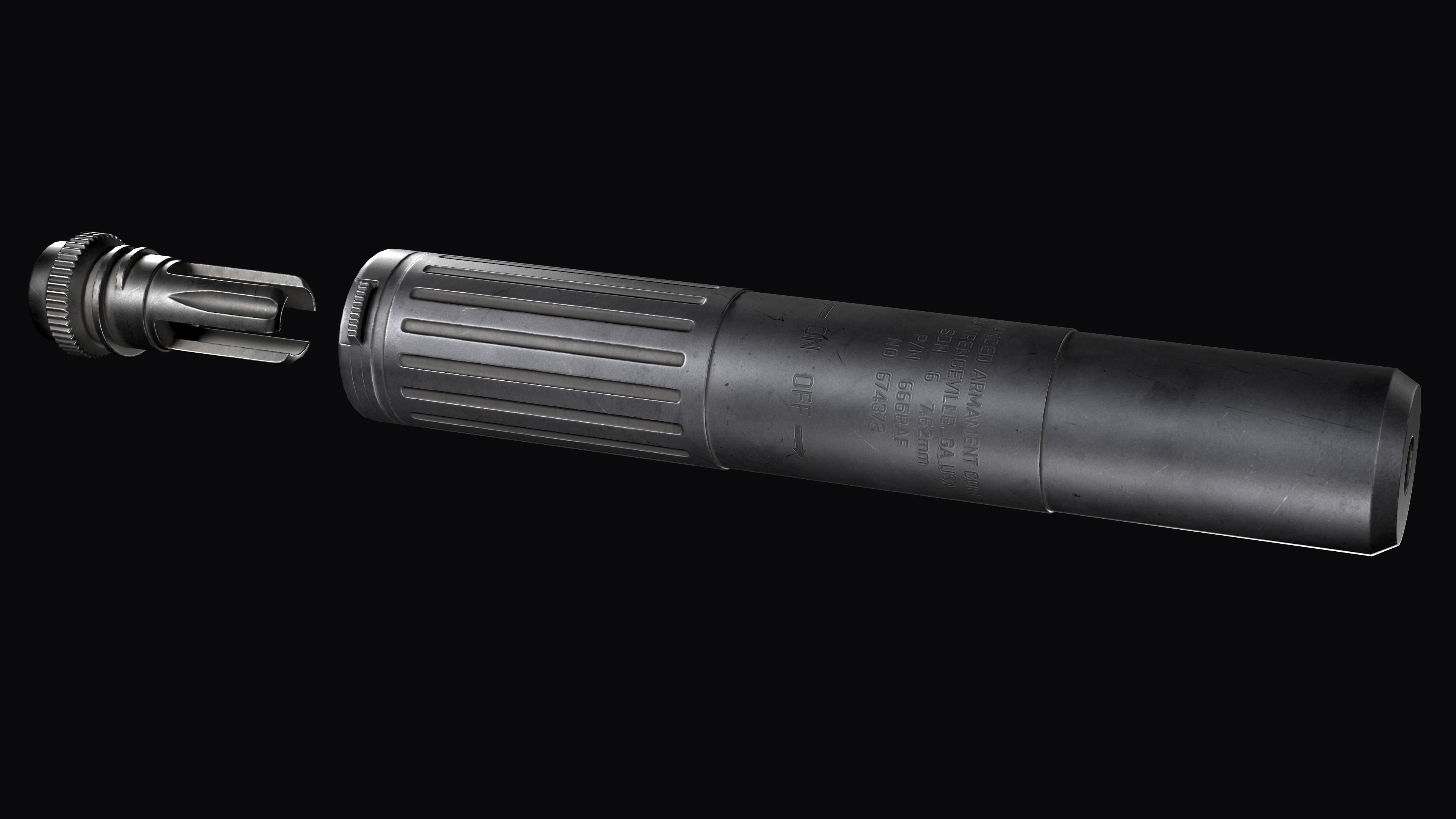 3D model AAC SDN-6 Sound Suppressor with flash hider AAC Blackout VR ...