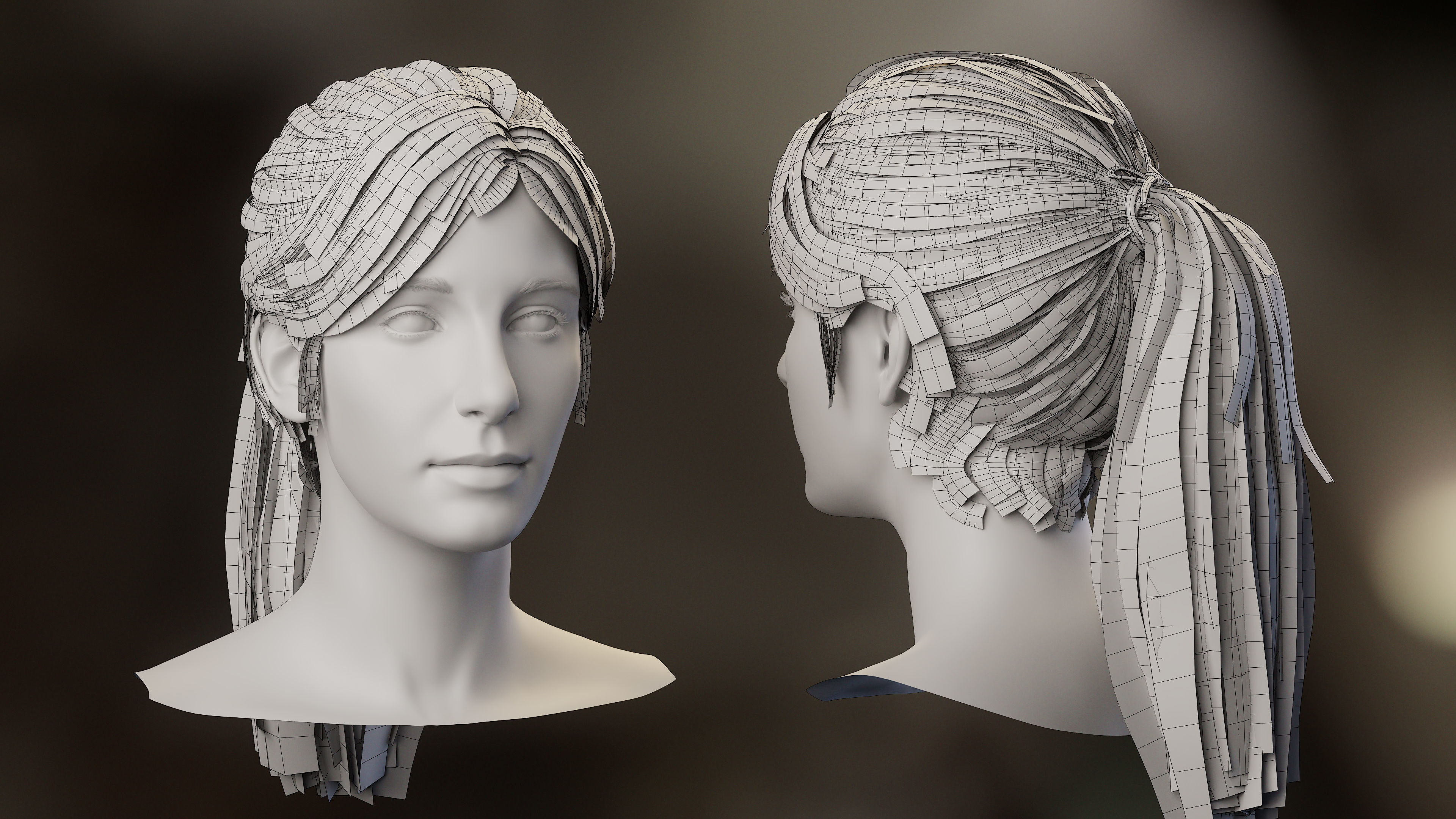 10 Hair Card Hairstyles Vfx Grace 3d Model Cgtrader