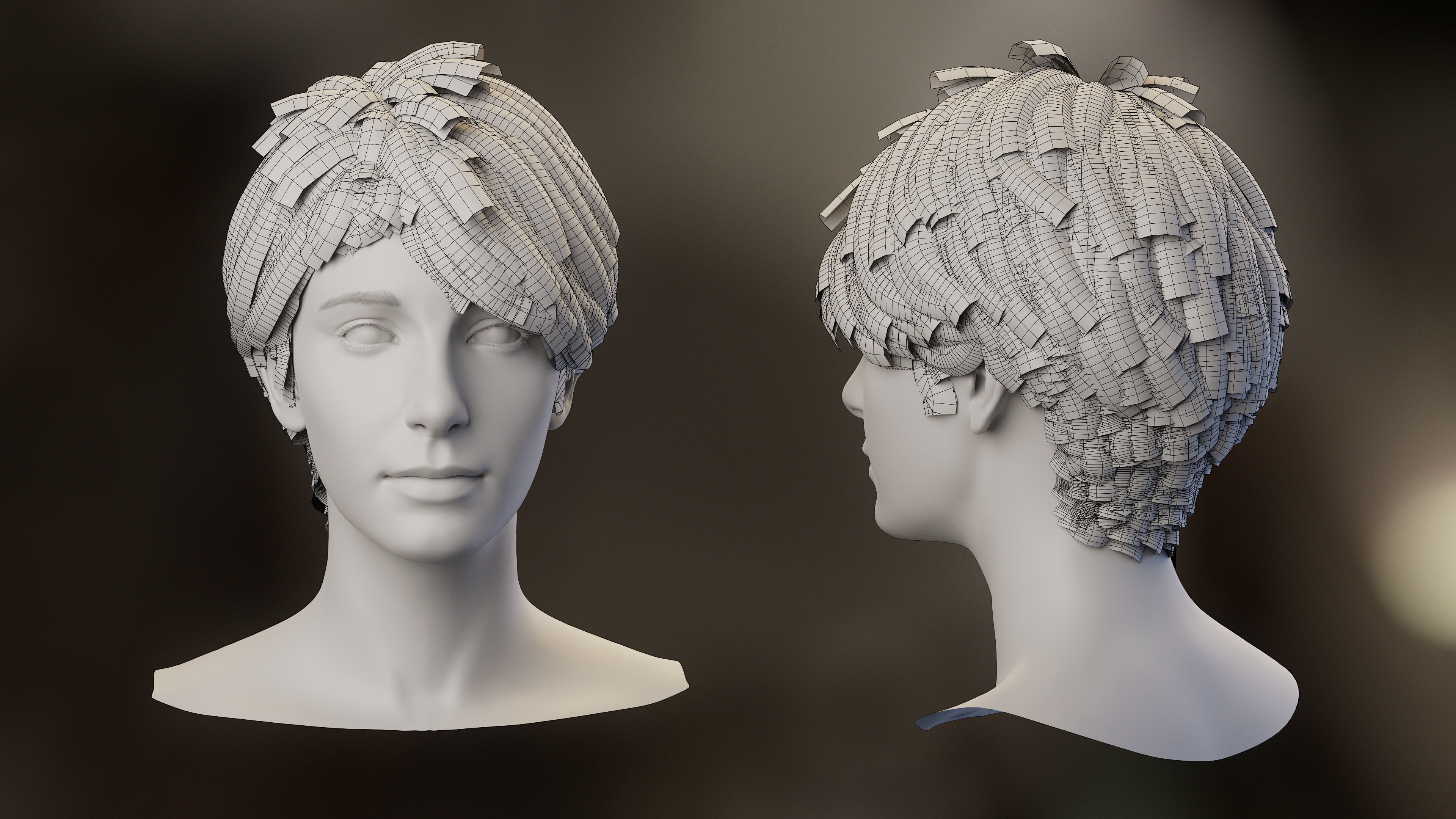 10 Hair Card Hairstyles VFX Grace 3D model | CGTrader