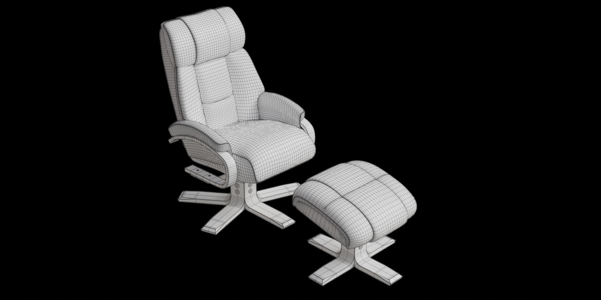 Nice Luxury Real Leather Recliner Chair Dimensions 3D model | CGTrader
