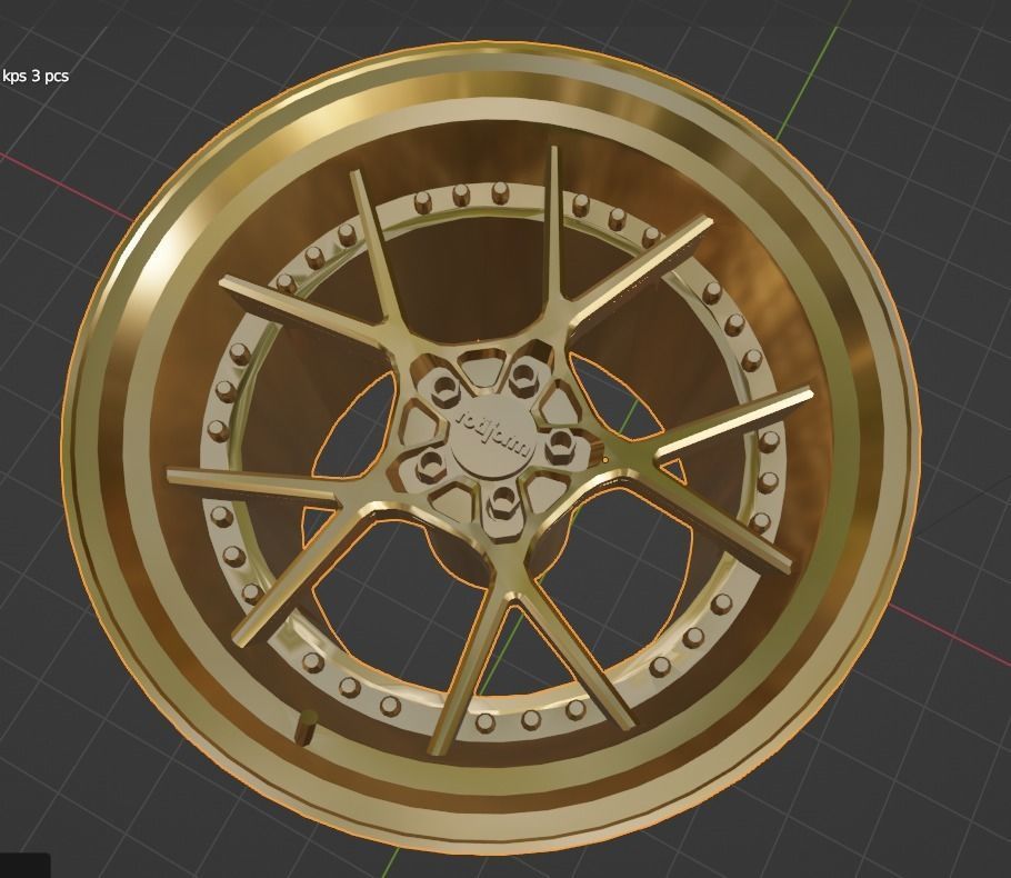 Rotiform KPS 3 Piece Wheels Rims 3D Print Ready 3D model 3D printable ...