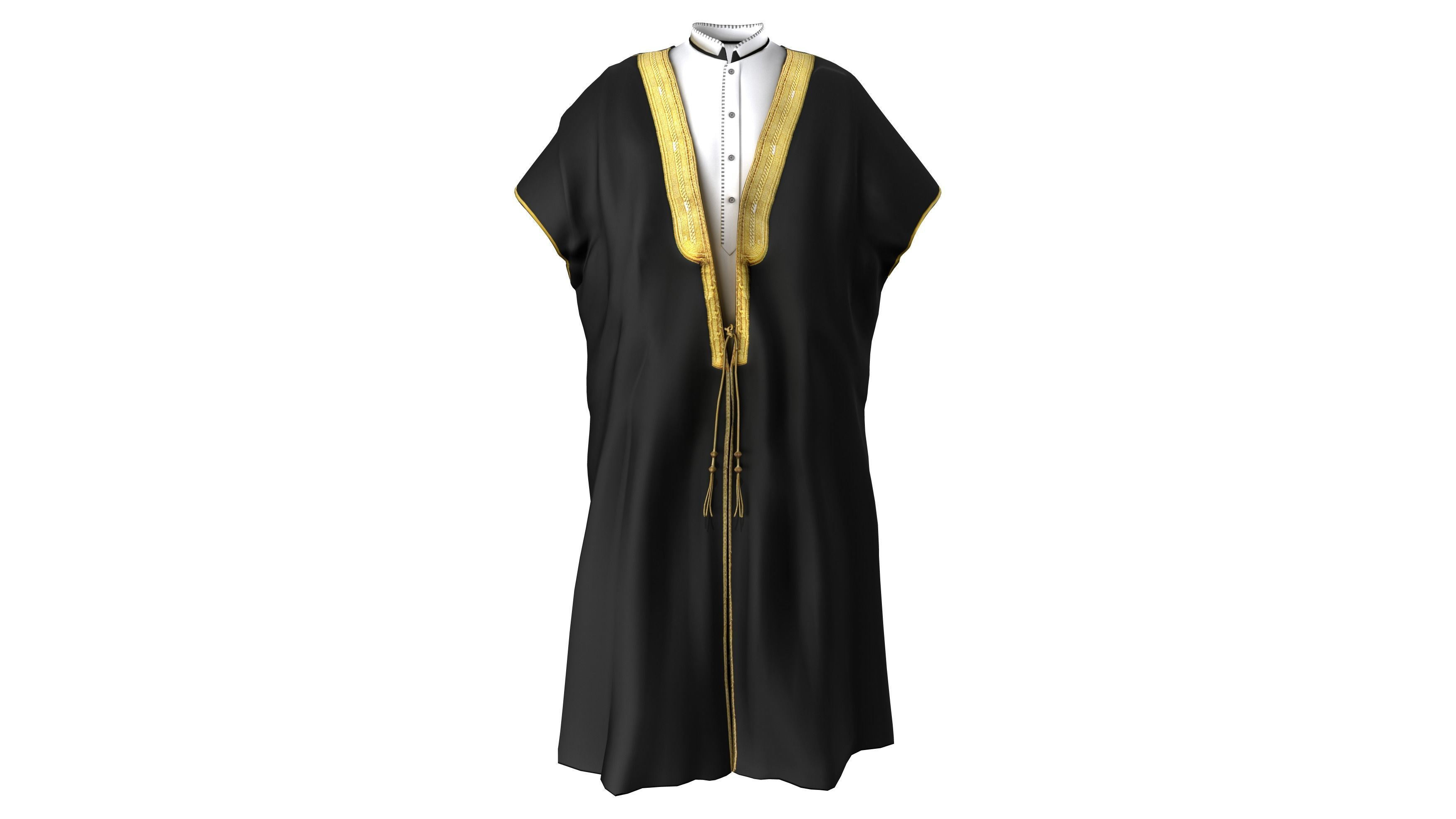 3D model Traditional Arab Mens Jalabiya Thobe Bisht Cloak Dress VR / AR ...