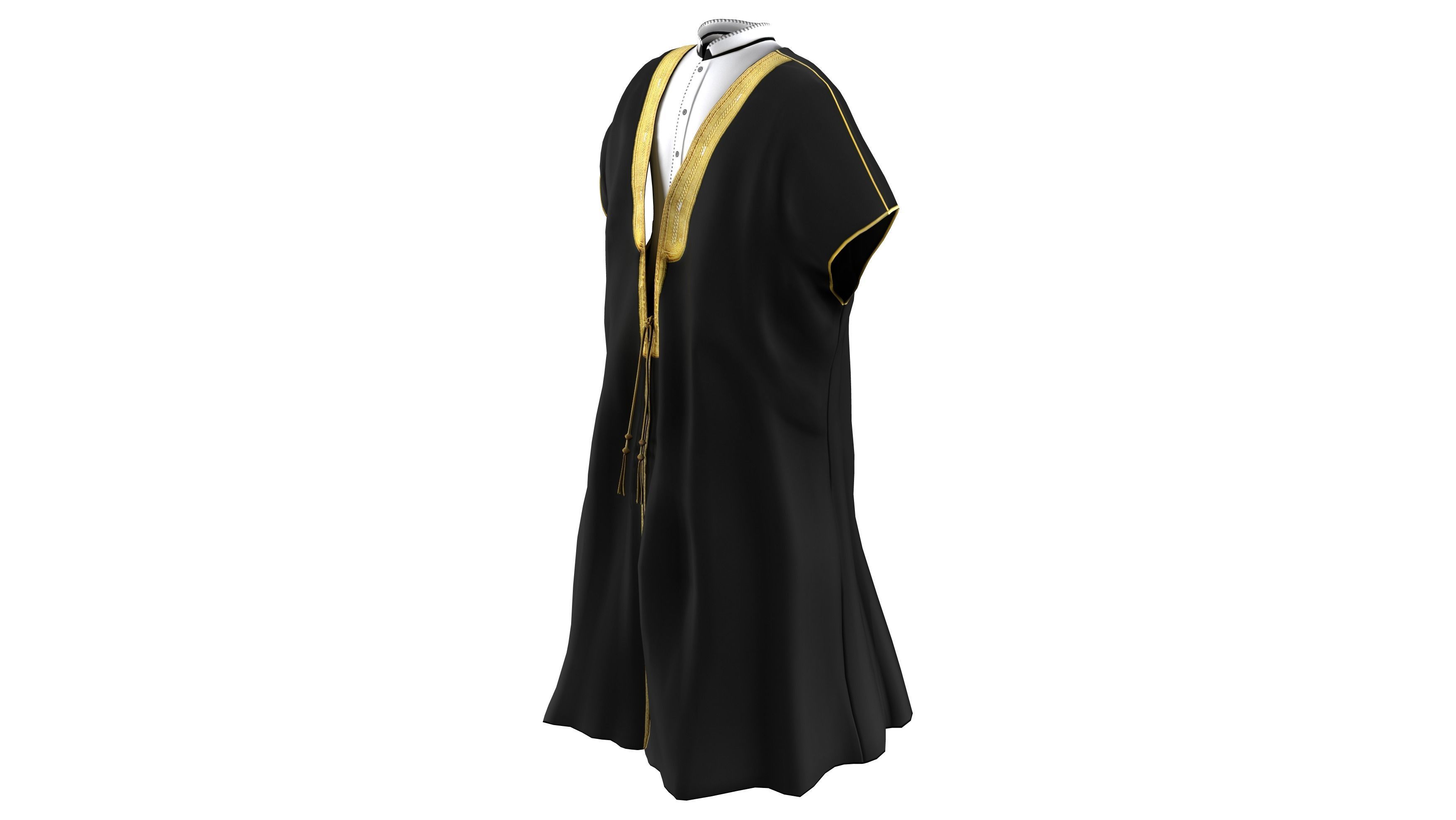 3D model Traditional Arab Mens Jalabiya Thobe Bisht Cloak Dress VR / AR ...