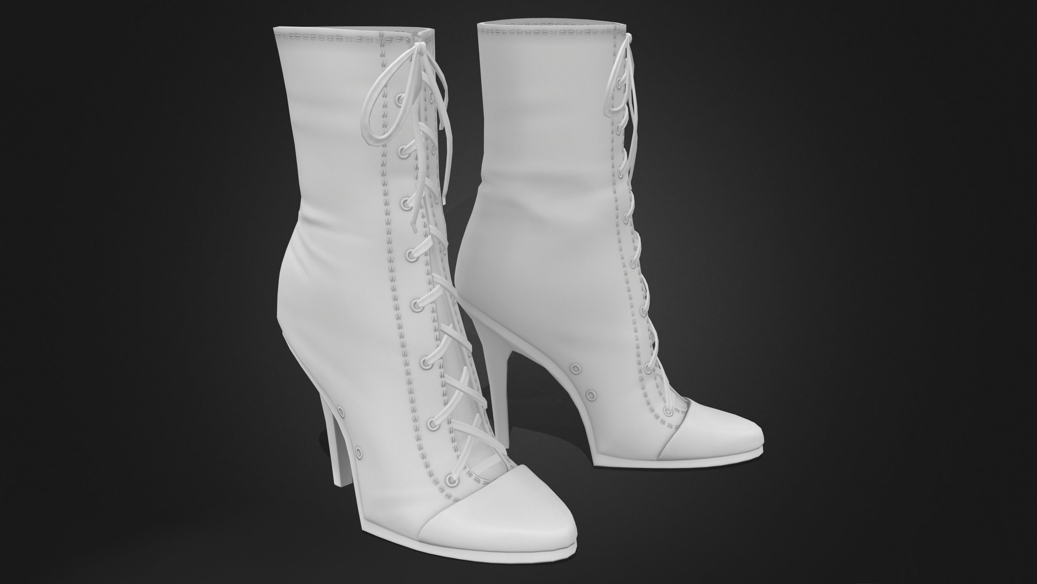 3D model Ladies Stiletto High Top Sneakers Ankle High Heels Shoes VR ...