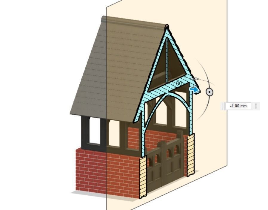 Model Railway Church Lych Gate 3D model 3D printable | CGTrader