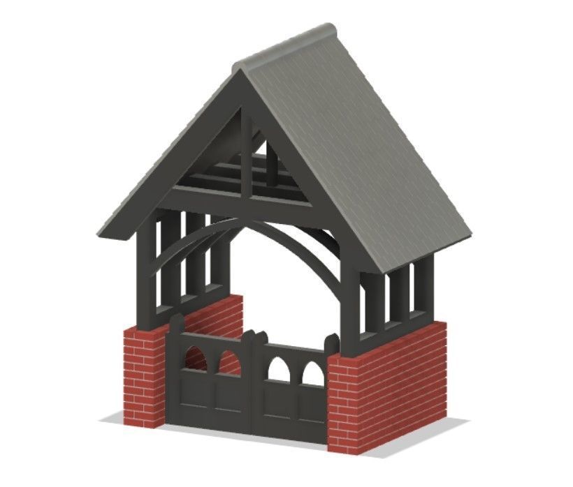 Model Railway Church Lych Gate 3D model 3D printable | CGTrader