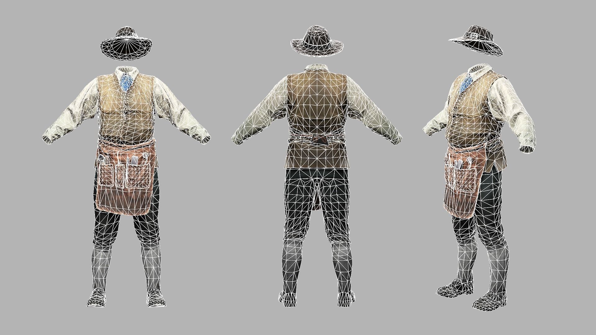 3D model Medieval Blacksmith Cloth 03 VR / AR / low-poly | CGTrader
